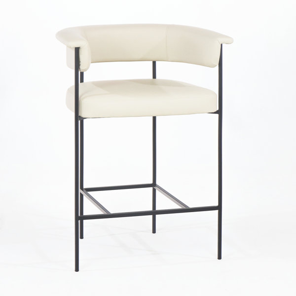 Orren Ellis Mikra Leather Counter Stool - Veronique Collection | Wayfair