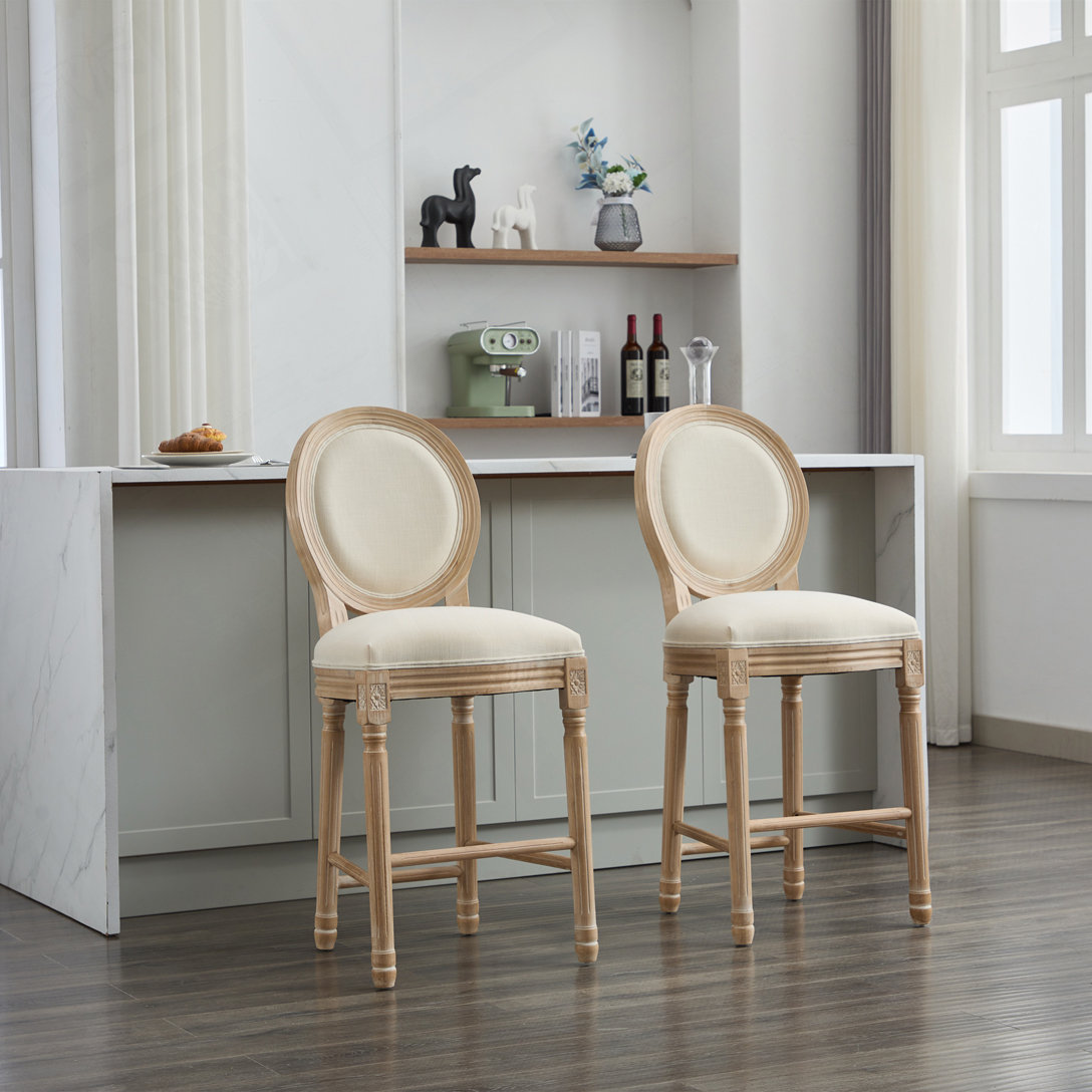 One Allium Way® Solid Wood Bar stools,Upholstered Seating Kitchen Bar ...