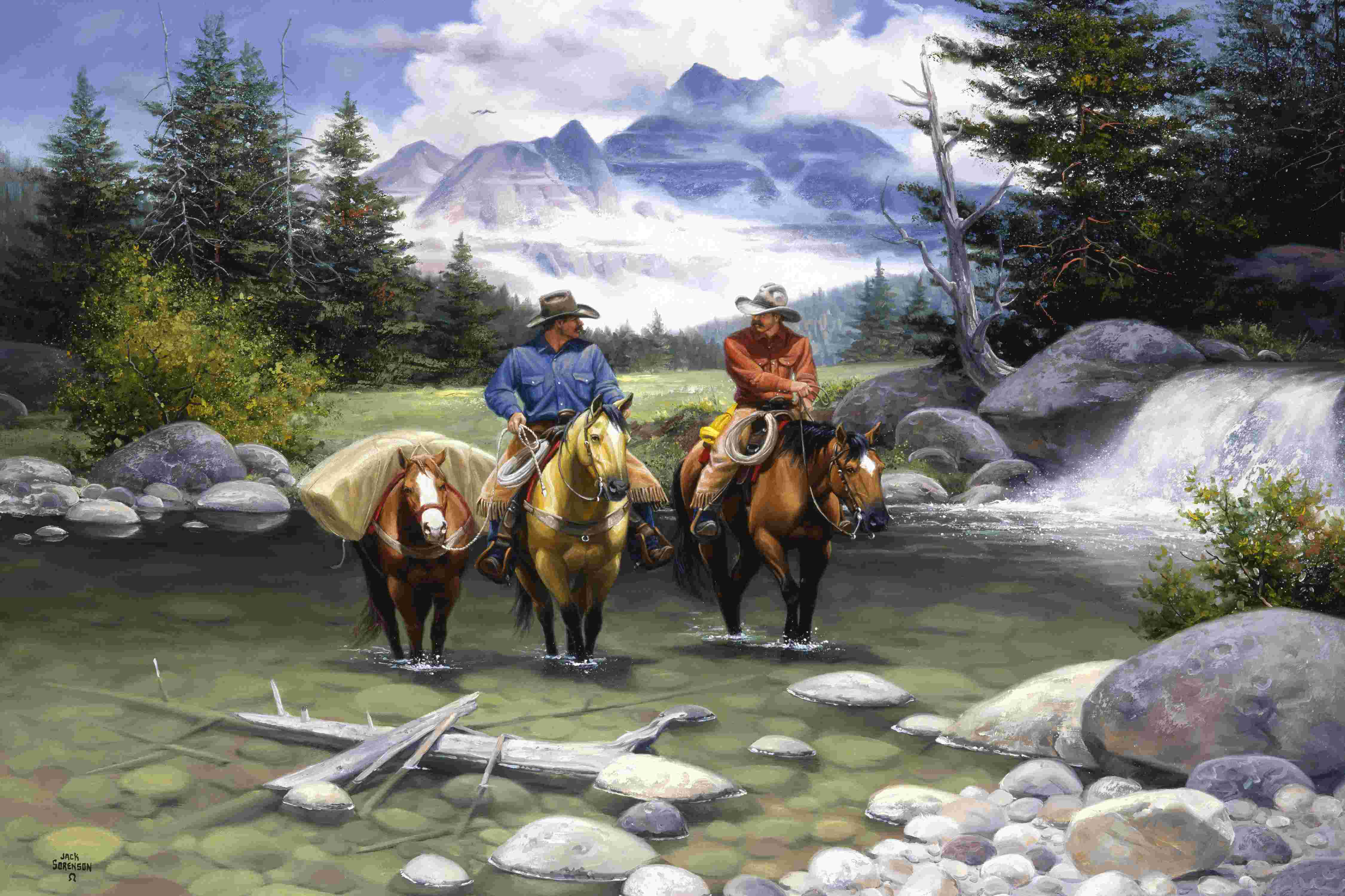 Foundry Select Clear Water Crossing On Canvas by Jack Sorenson Painting ...