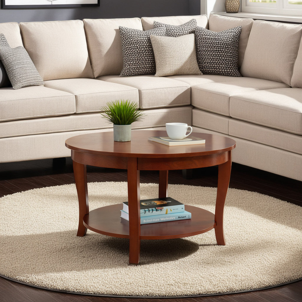 Lark Manor™ Traditional Round Coffee Table with Open Storage Shelf, 2 ...