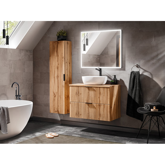 Alpen Home Steck 80Cm Wall Mounted Single Bathroom Vanity Base Only in ...
