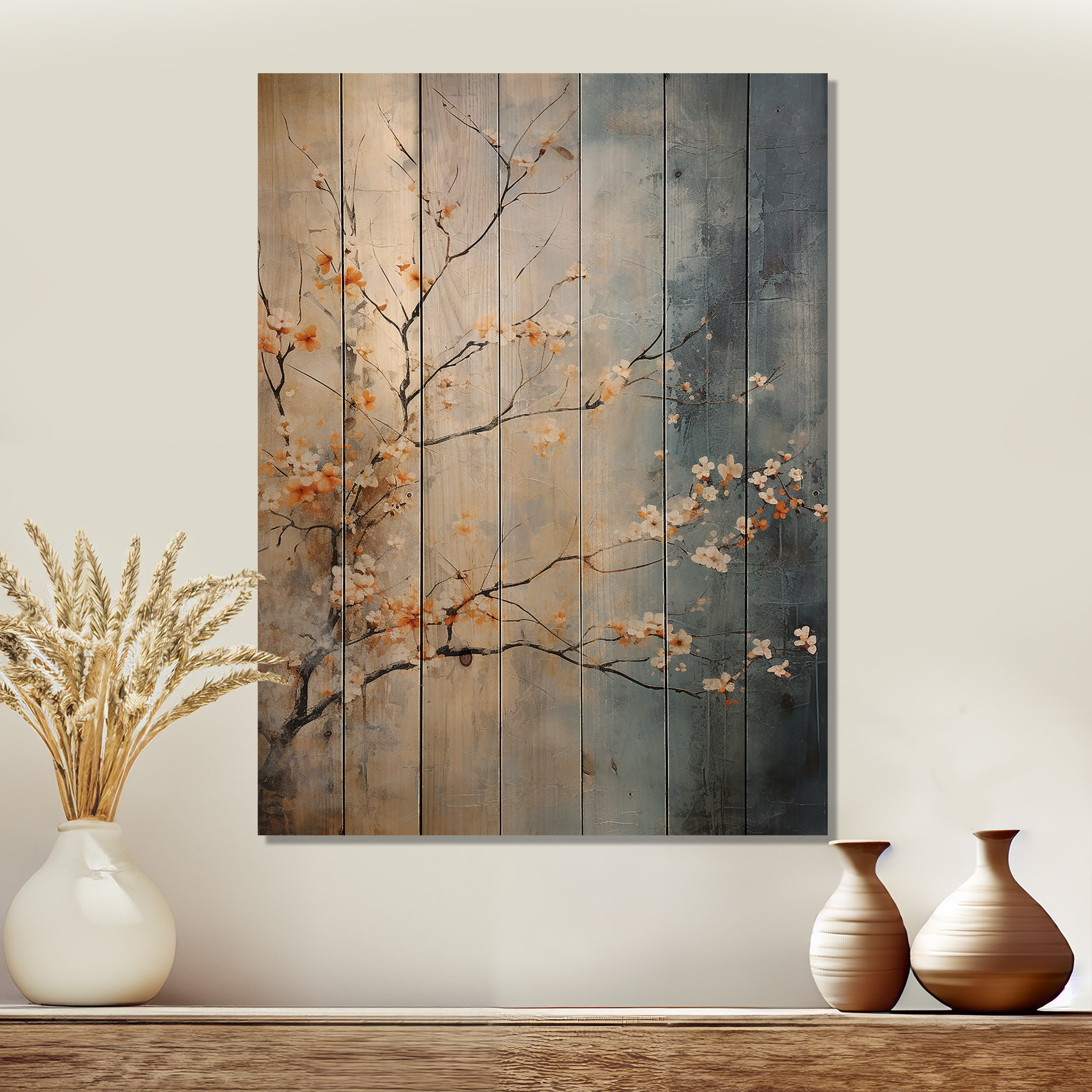 Red Barrel Studio® Orange Teal Maple Tree Glowing Embers III On Wood ...