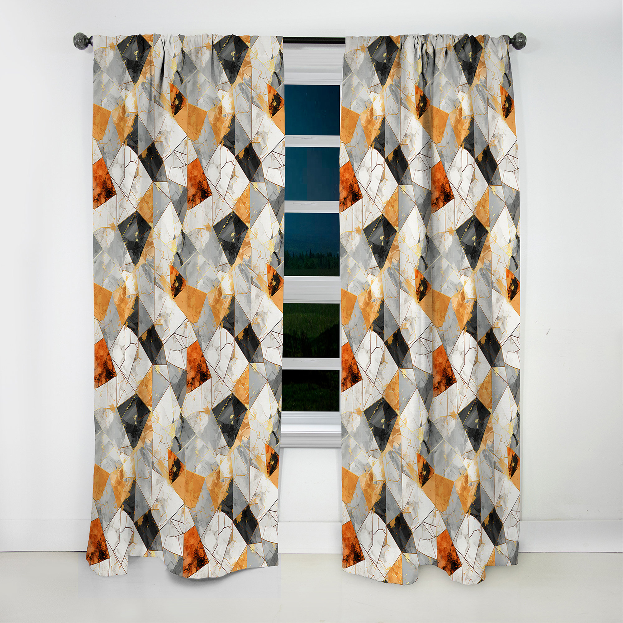 Design Art Gold Industrial Chic Marble Escape - Abstract Marble Curtain ...