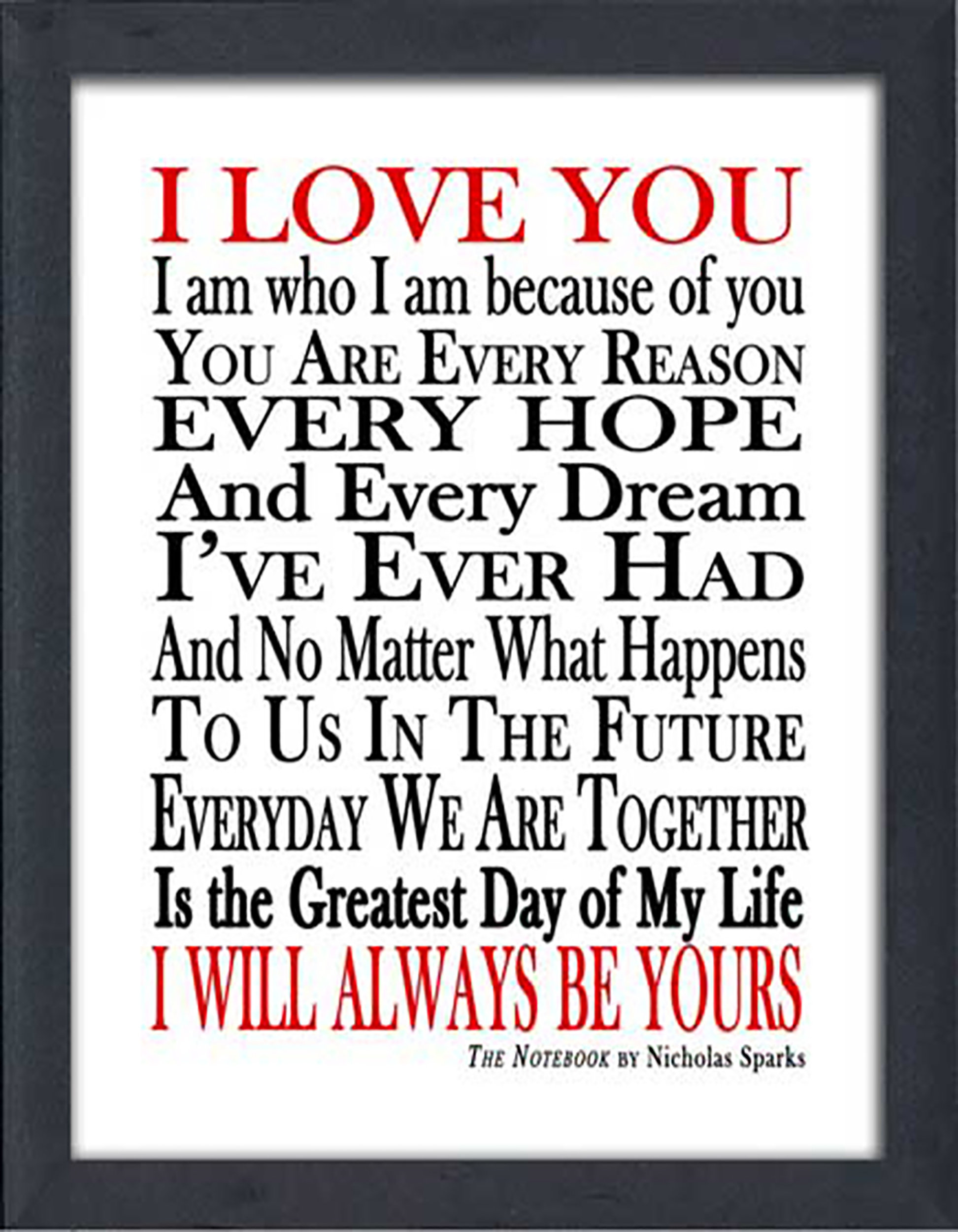 Picture Perfect International "I Will Always Be Yours" Framed Textual ...