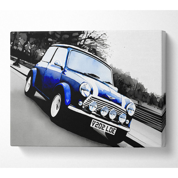 Latitude Run Mini Cooper Retro Blue - Wrapped Canvas Art Prints ...