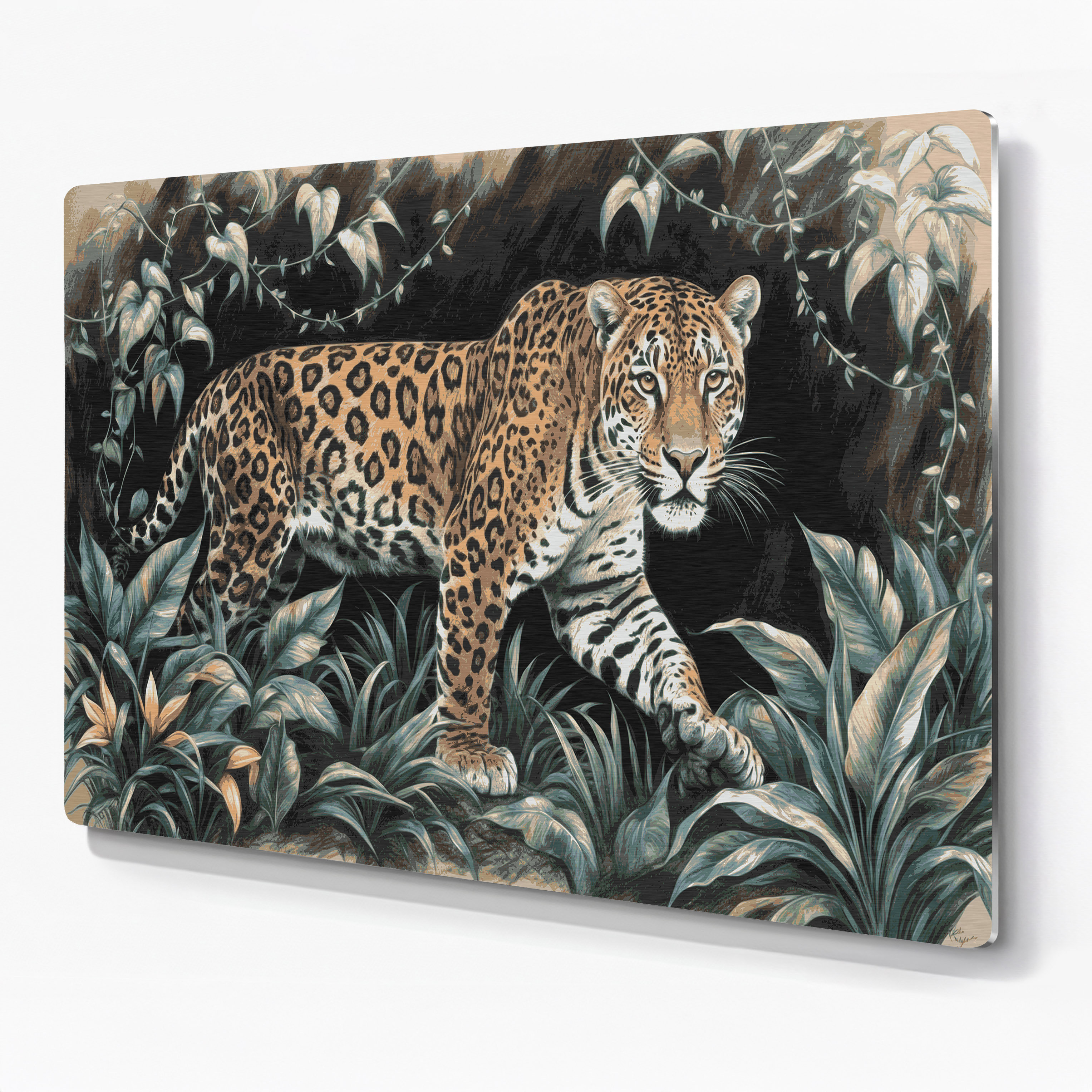 Brayden Studio® Big Cats Paraguay Jaguar Gray Metal Wall Art | Wayfair
