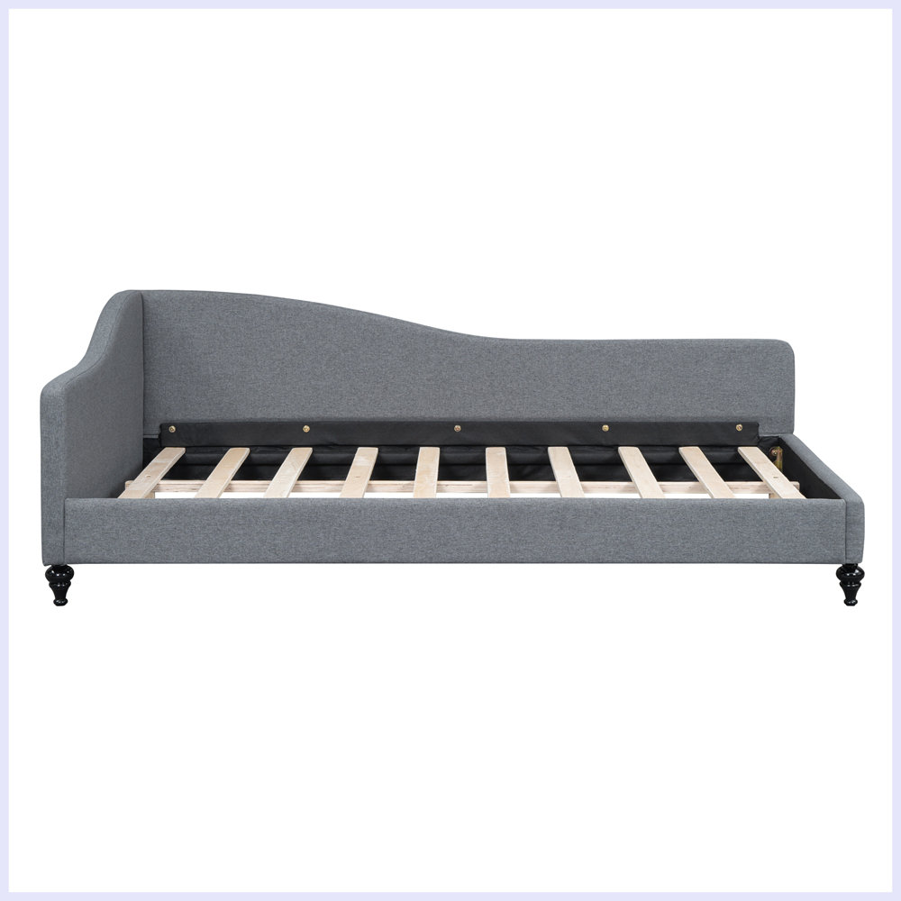 Canora Grey Modern L-Shaped Linen Daybed With Solid Wood Legs | Wayfair