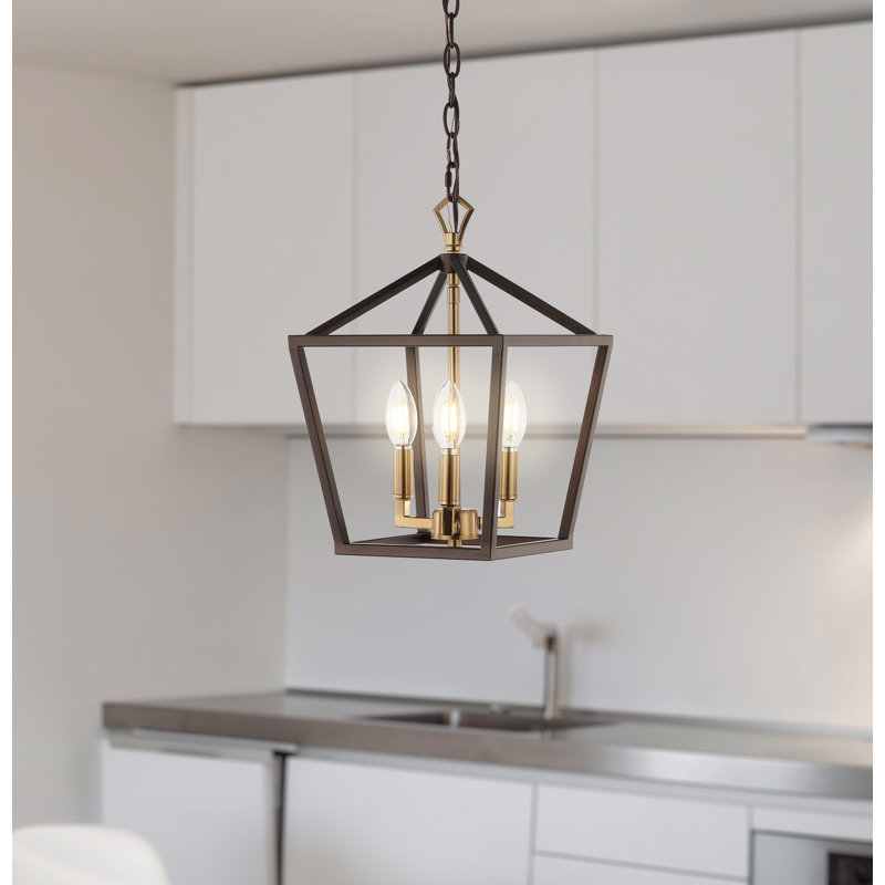 Kelly Clarkson Home Kay 3 - Light Lantern Geometric Chandelier ...