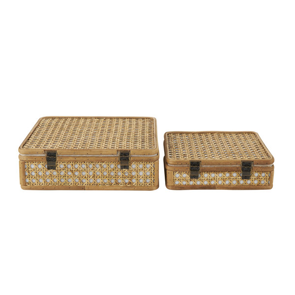 Bungalow Rose Dharshini Rattan Handmade Woven Rattan Decorative Brown ...