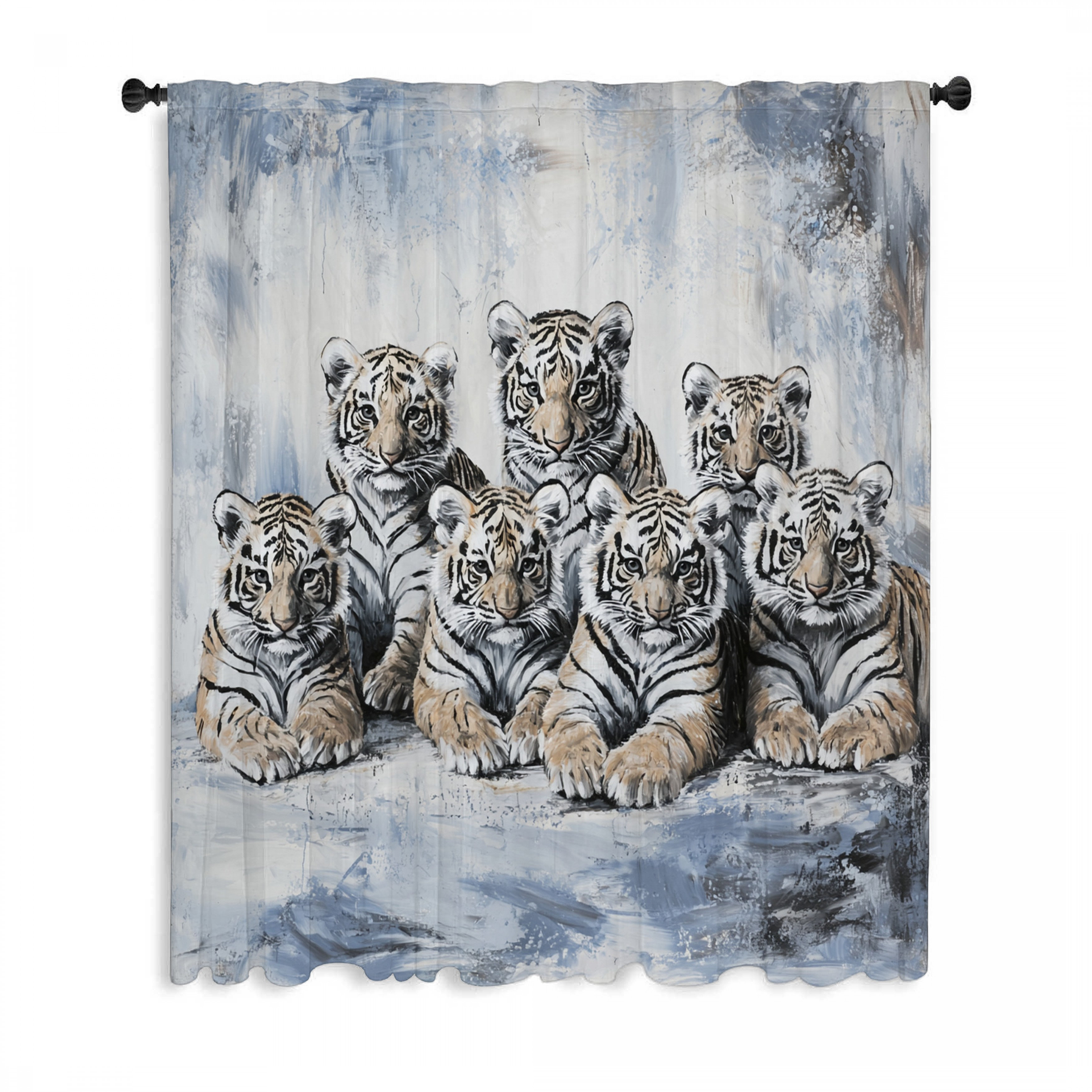 Dakota Fields Tiger Group Window Curtains, Animal Blockout & Sheer ...