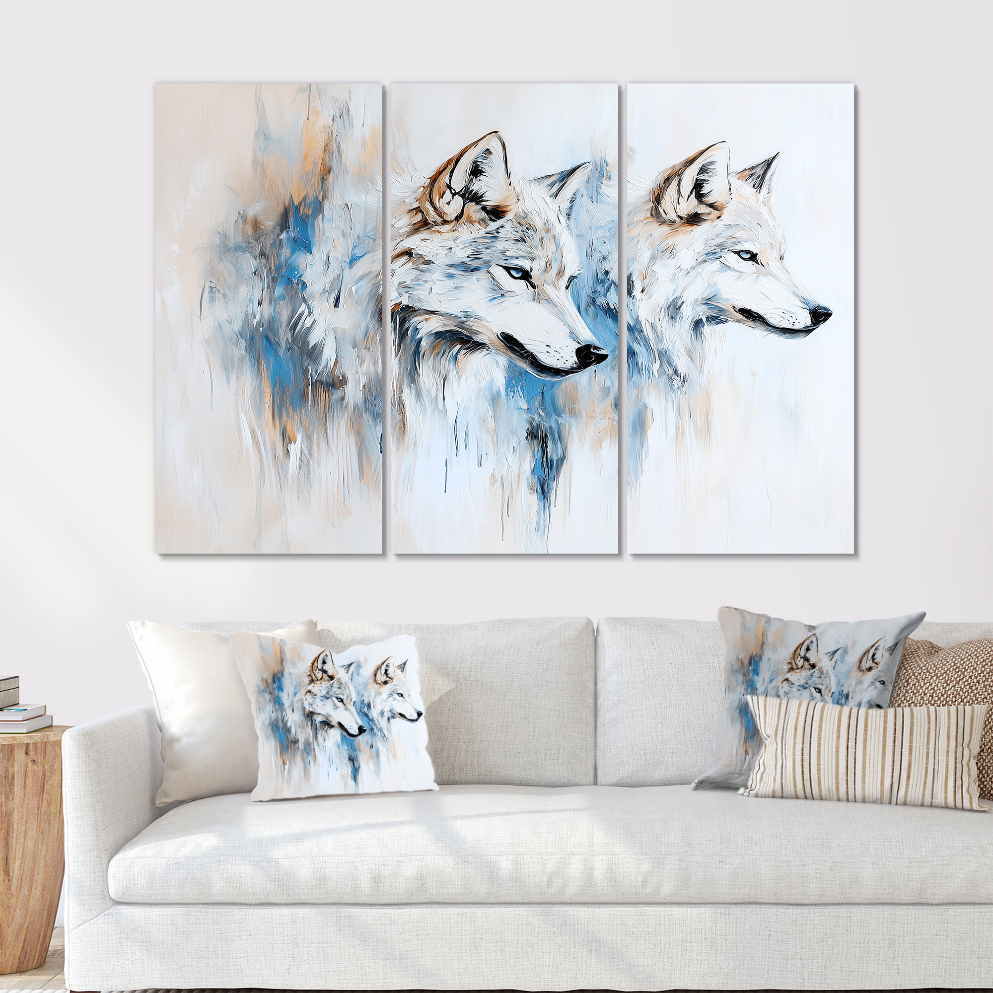 Latitude Run® Minimalist Wolf Pack Portrait I - Wolf Wall Art Set | Wayfair