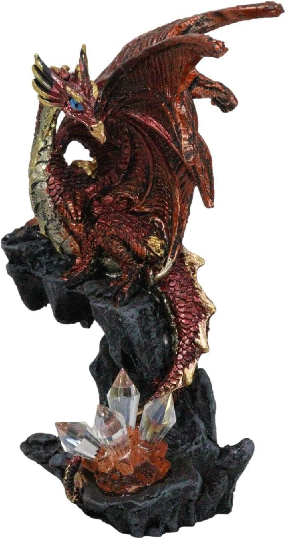 Dakota Fields Fantasy Volcano Dragon Perching On Rock Cavern With ...