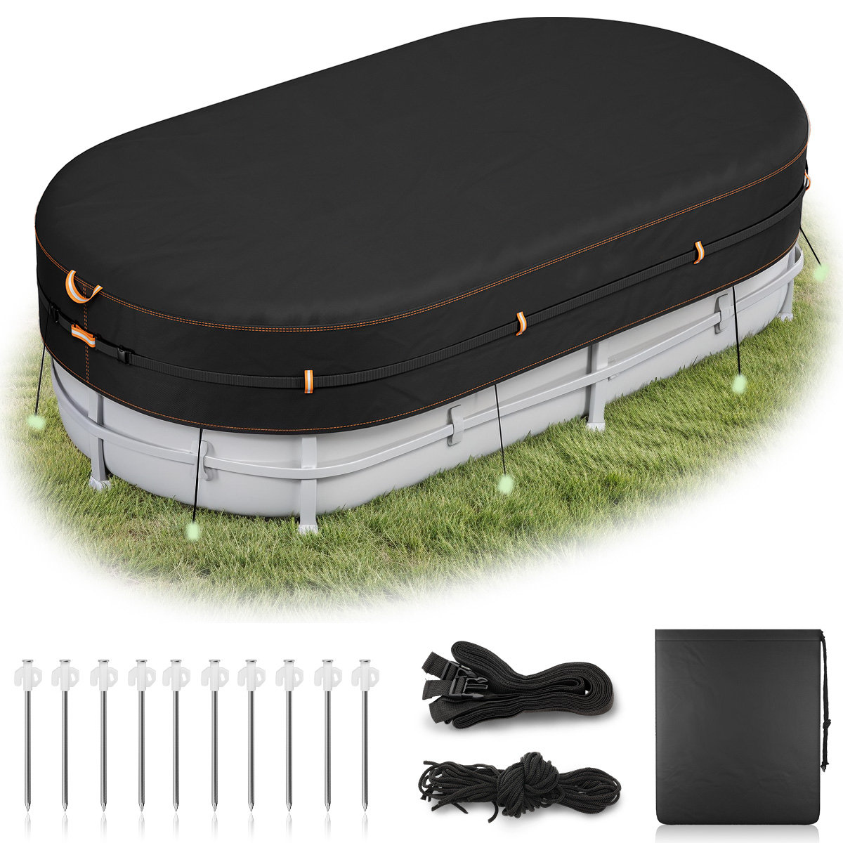 KingSo Oval Pool Cover for Above Ground Pools (Cover Only) | Wayfair
