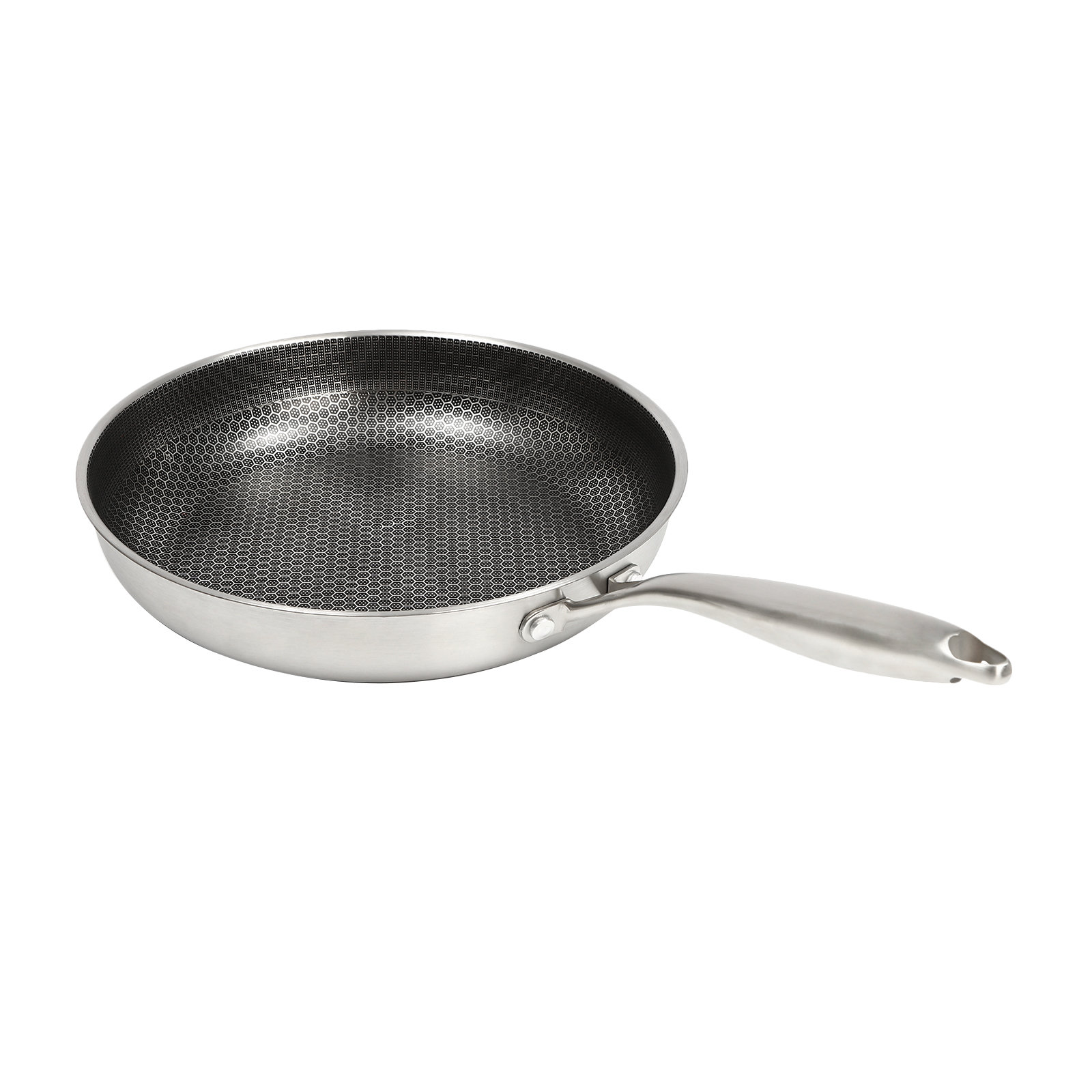 Lomana 12 Inch Stainless Steel Deep Frying Pan Without Lid Fishtail ...