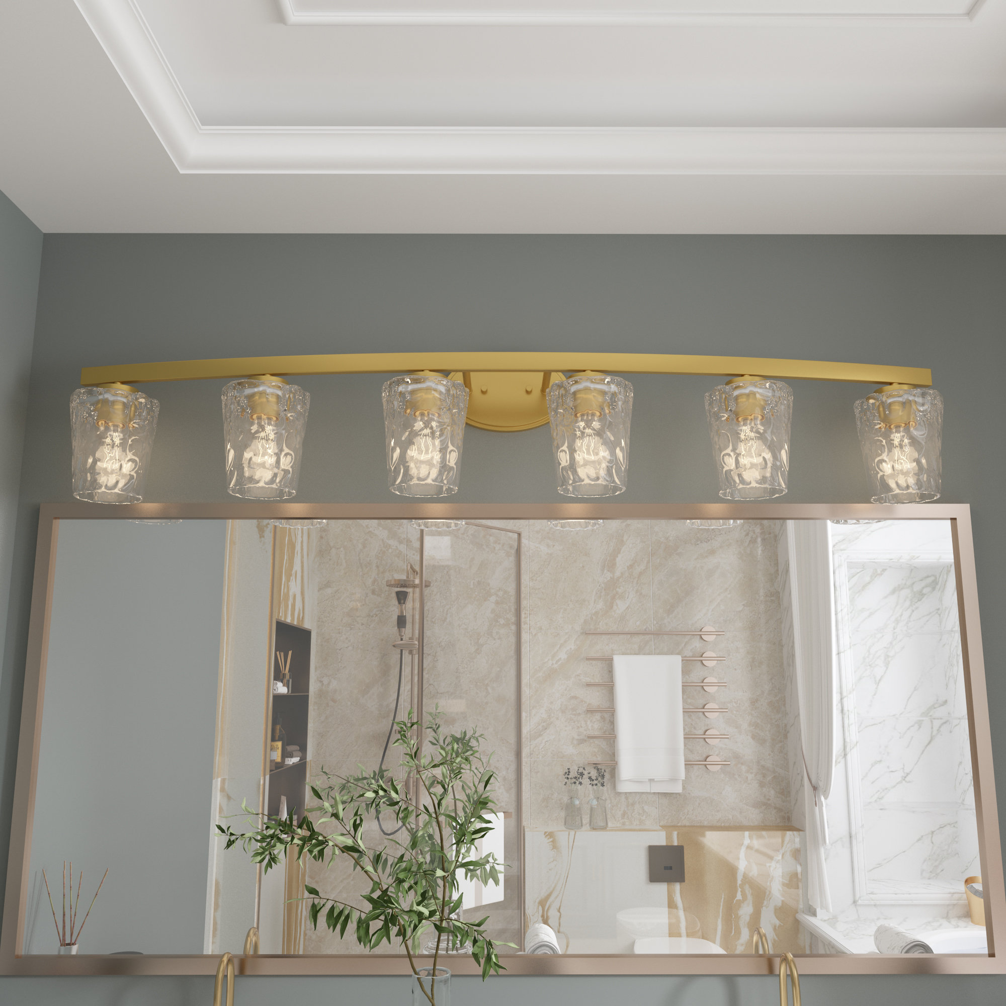 Willa Arlo™ Interiors Saratoga 6 - Light Bathroom Steel Dimmable Vanity ...