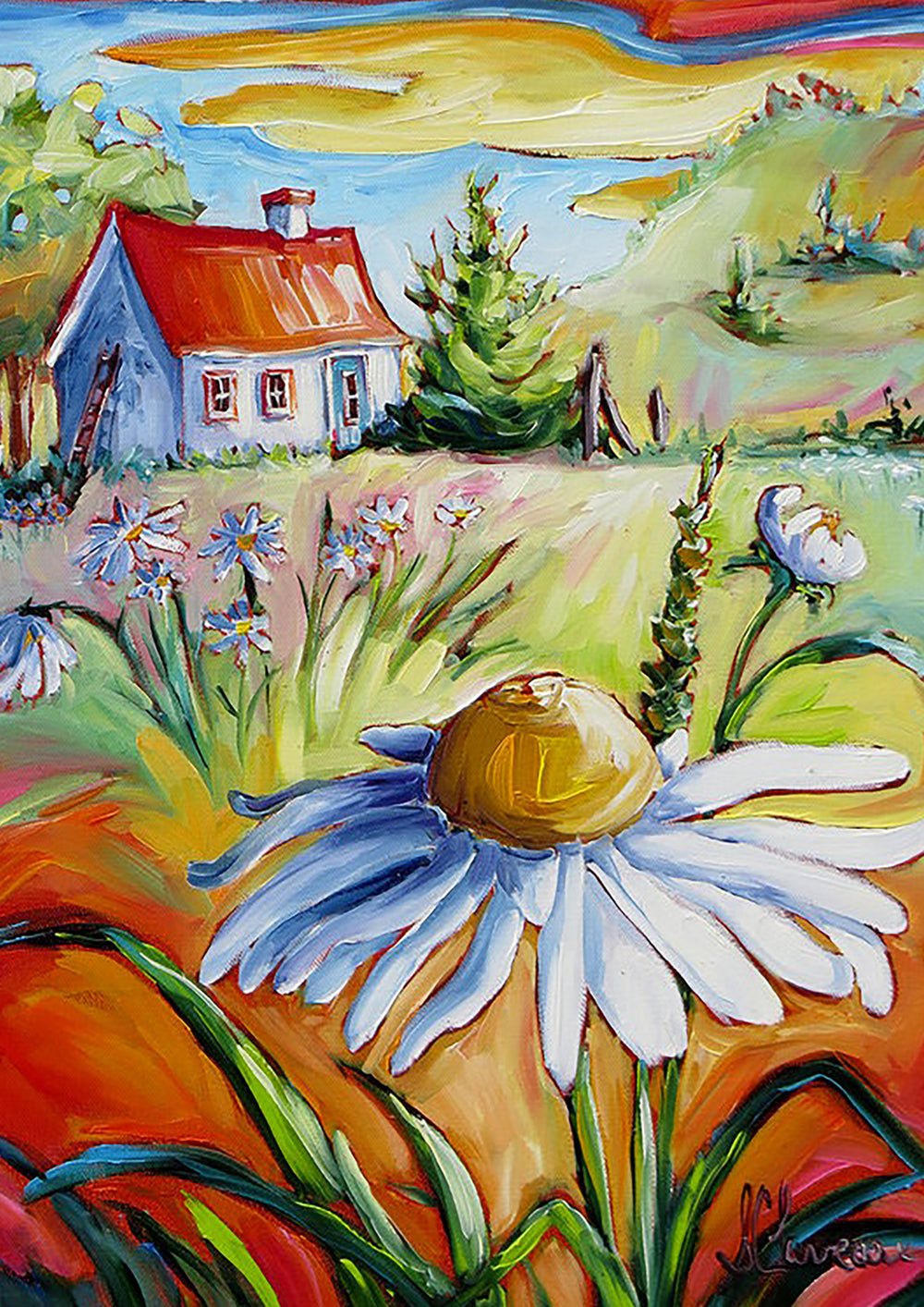 Toland Home Garden Toland Cottage Daisy Farm Inch Spring Flag Summer ...