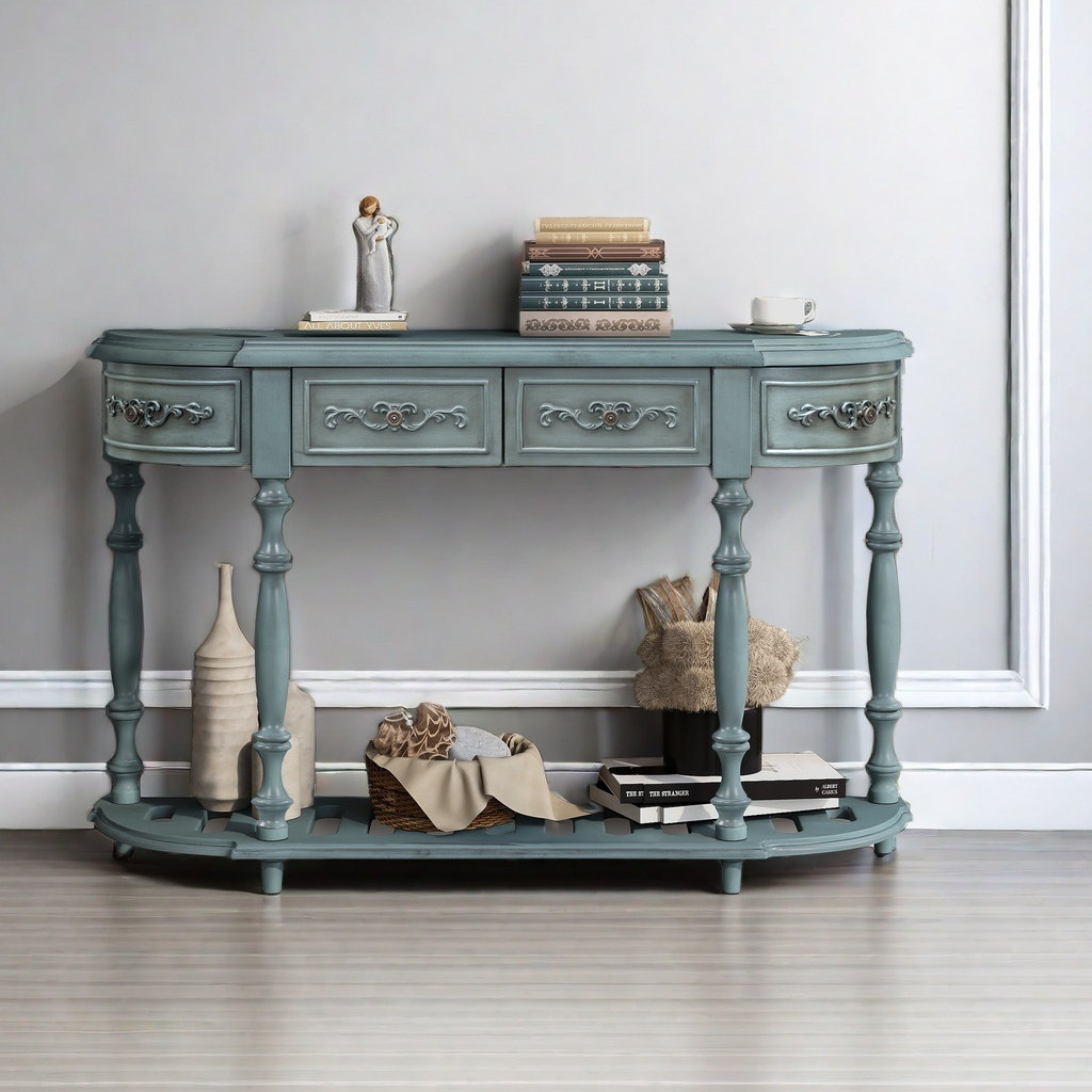 Alcott Hill® 52''Modern And Contemporary Curved Console Table Sofa ...