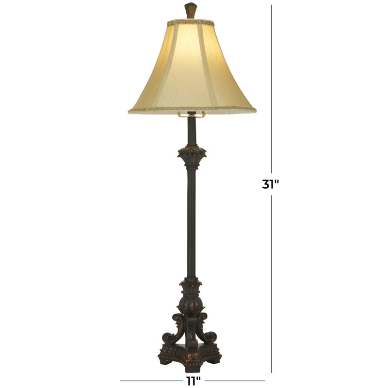 Fleur De Lis Living Adalwen Polystone Antique Style Bronze Buffet Lamp ...