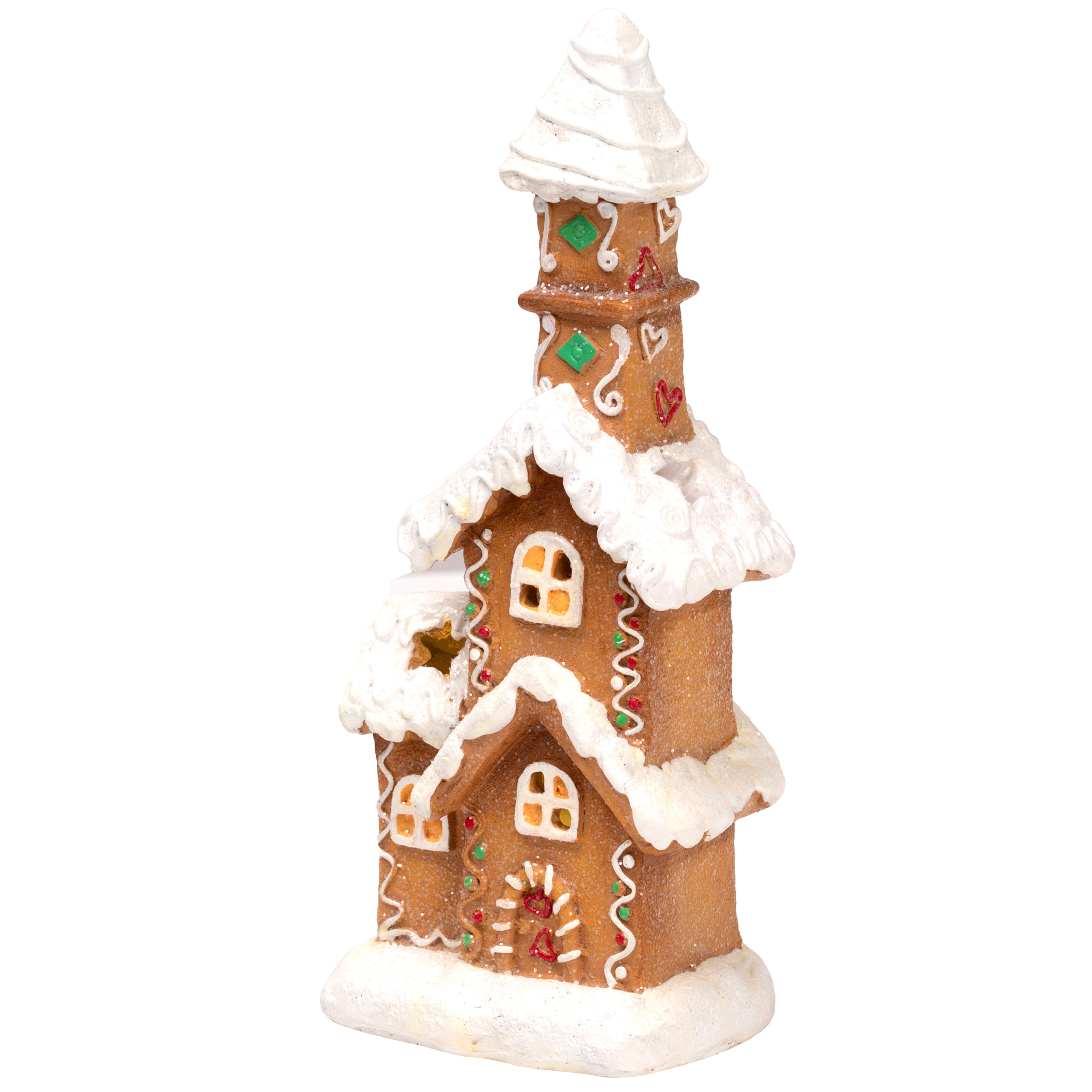 Northlight Seasonal LED Lighted 2-Tier Gingerbread House With Chimney ...