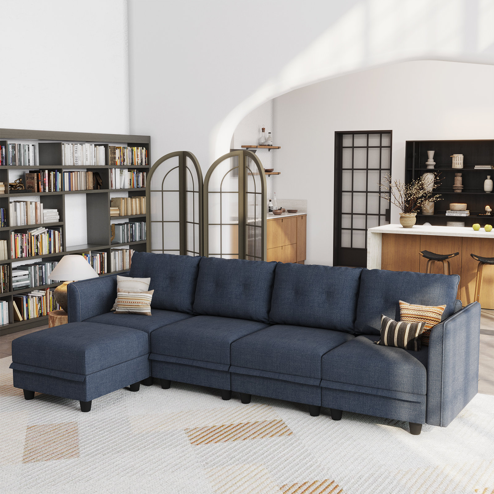 Latitude Run® Tomario 5- Piece Upholstered L-Shaped Modular Sectional ...