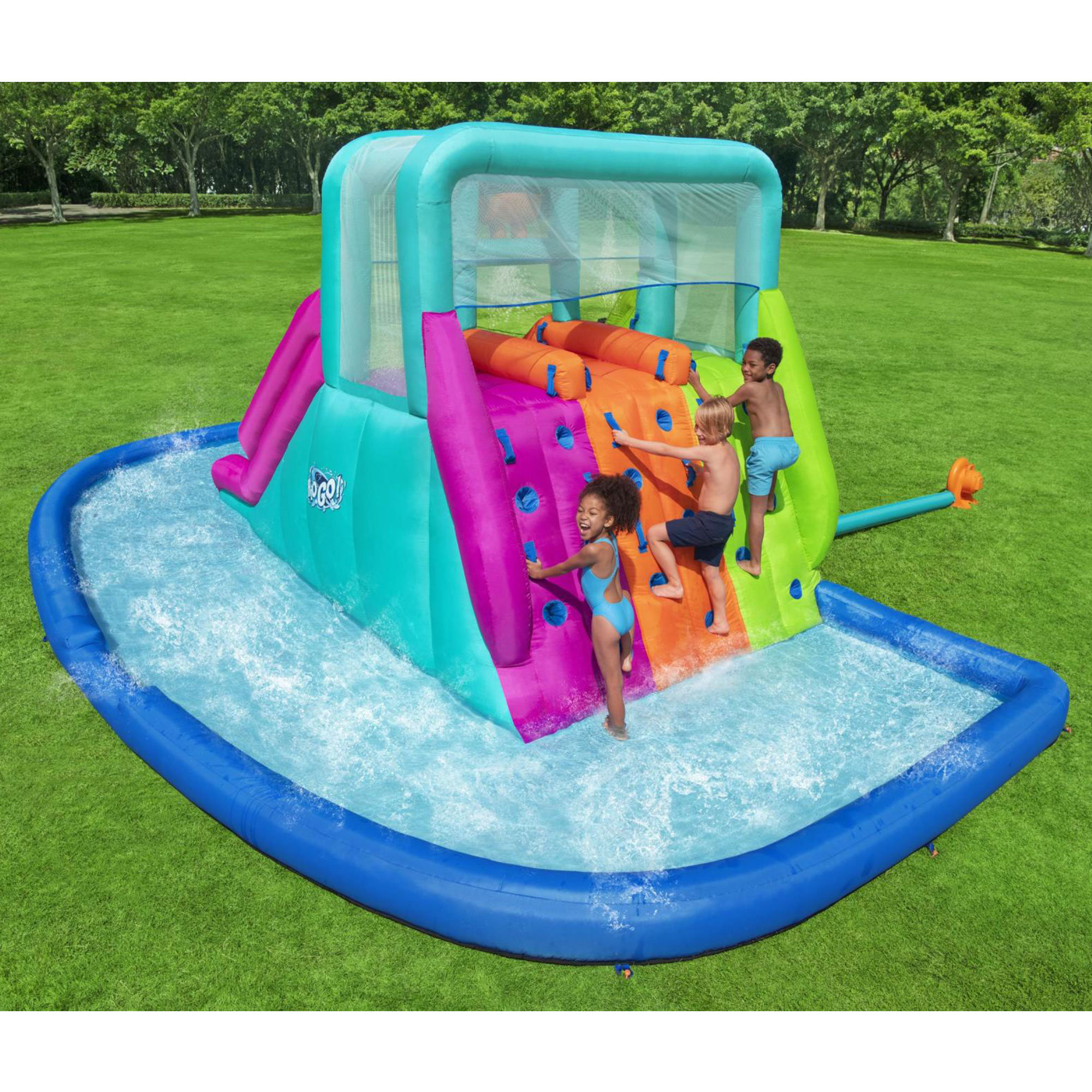 Bestway H2OGO Triple Splash Course Inflatable Mega Water Park with Air ...