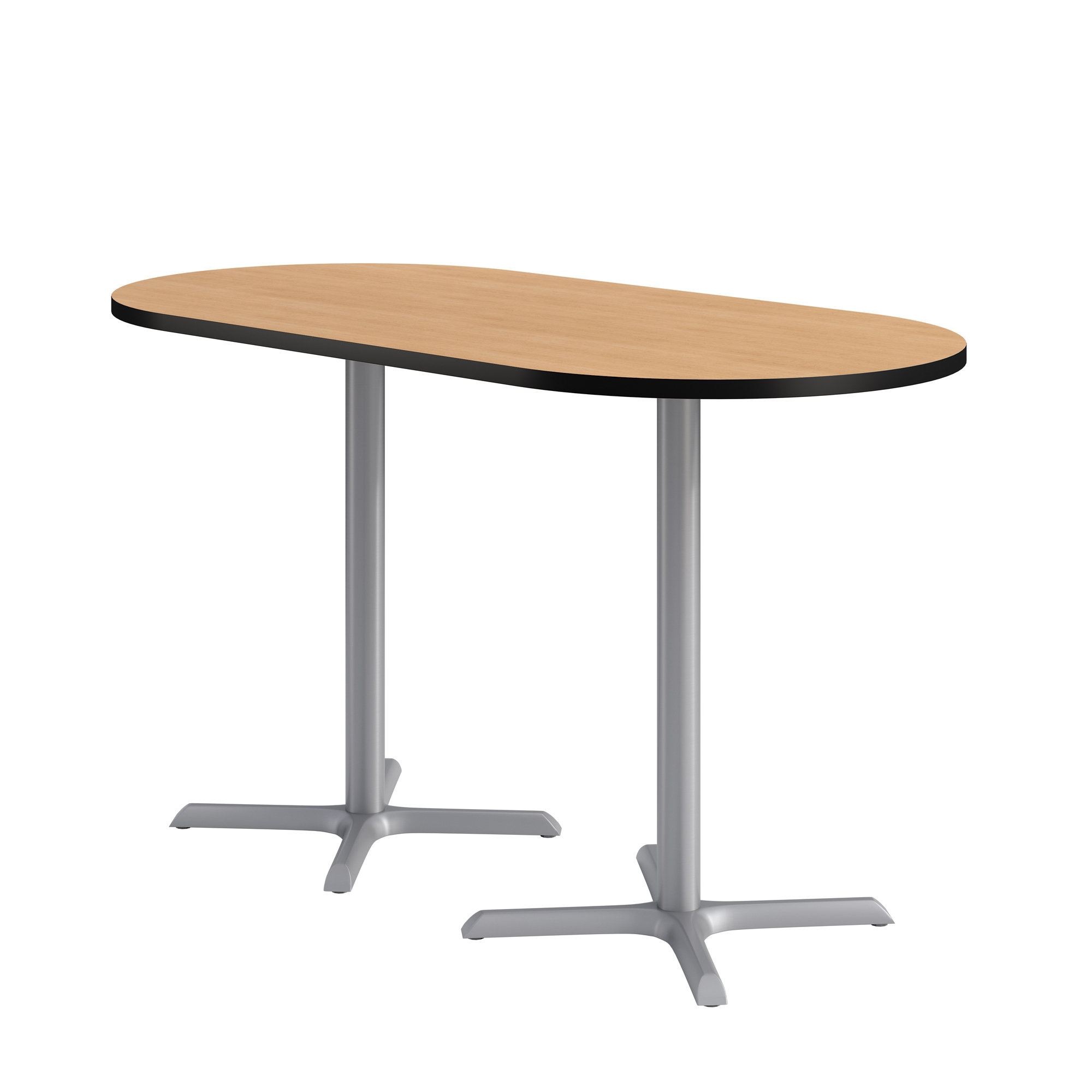 KFI Studios Proof 36" x 72" Racetrack Pedestal Table, Bar height ...