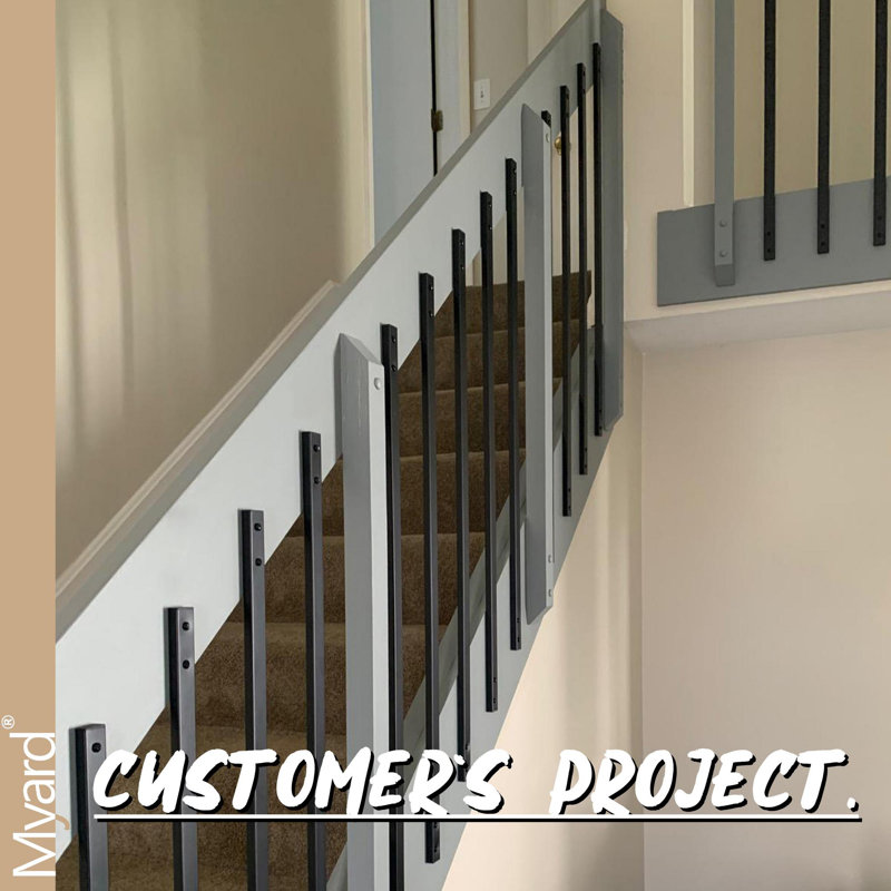 Myard Traditional Rectangular Iron Deck Baluster w/Screw Wood Aluminum ...