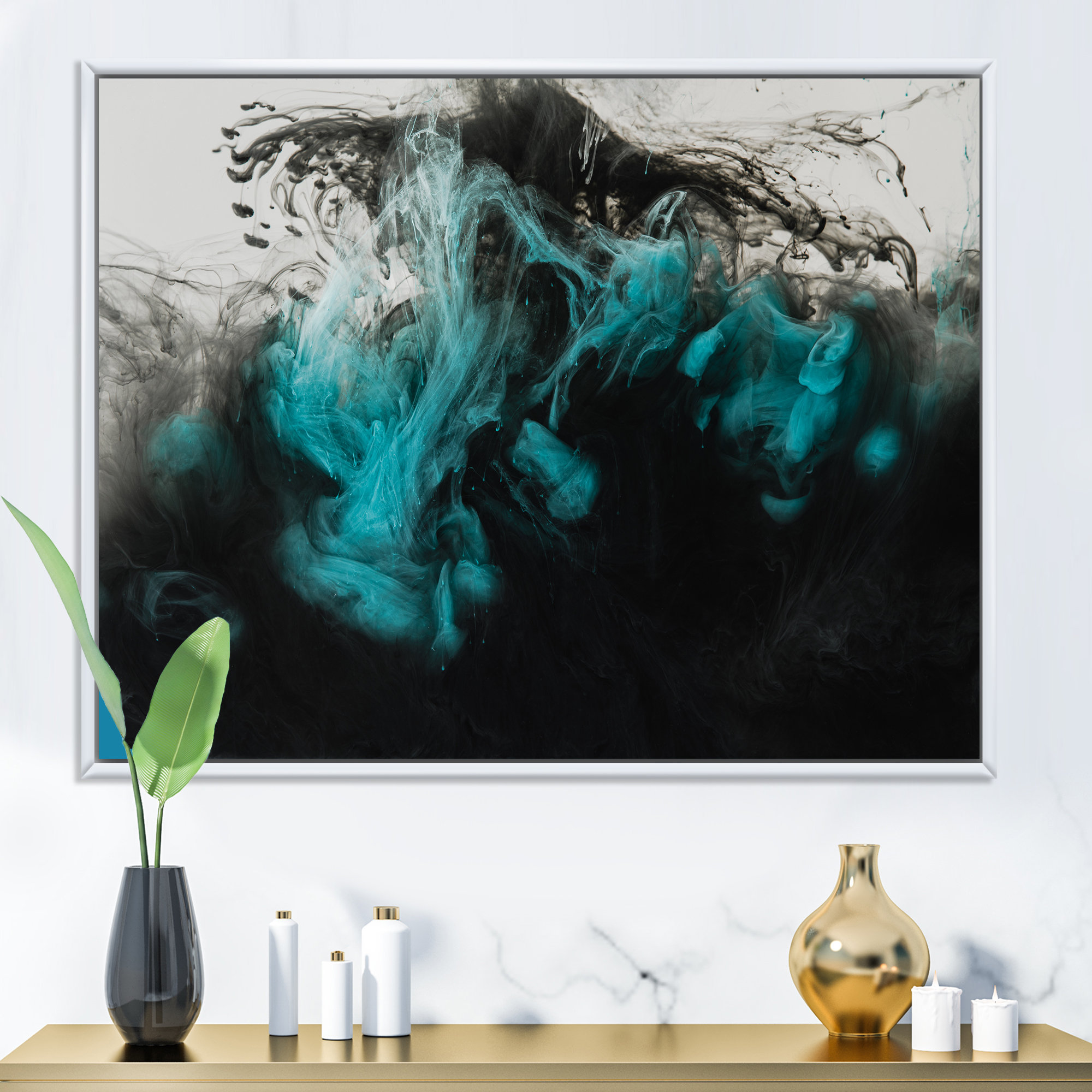 Wrought Studio Black & Turquoise Mixing Liquid Ink " Black And ...