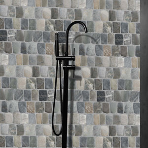 b.o.i Florida 12" x 12" Natural Stone Random Pebble Mosaic Wall Tile ...