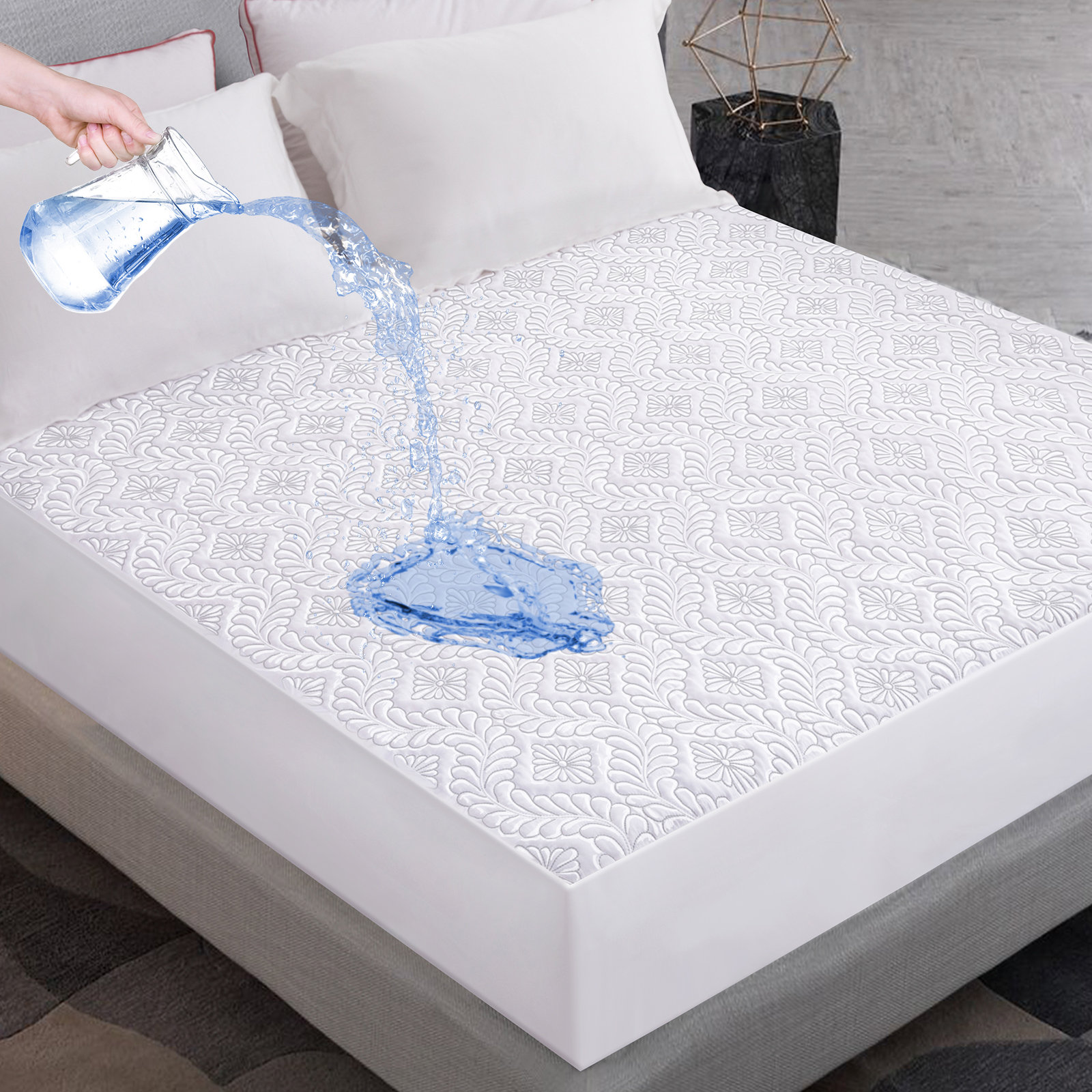 Alwyn Home Waterproof Mattress Protector Quilted Mattress Cover ...