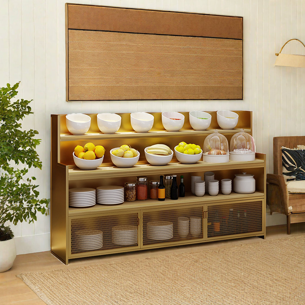 Latitude Run® Industrial Dining Sideboard With Multi-Shelf 47.24 ...