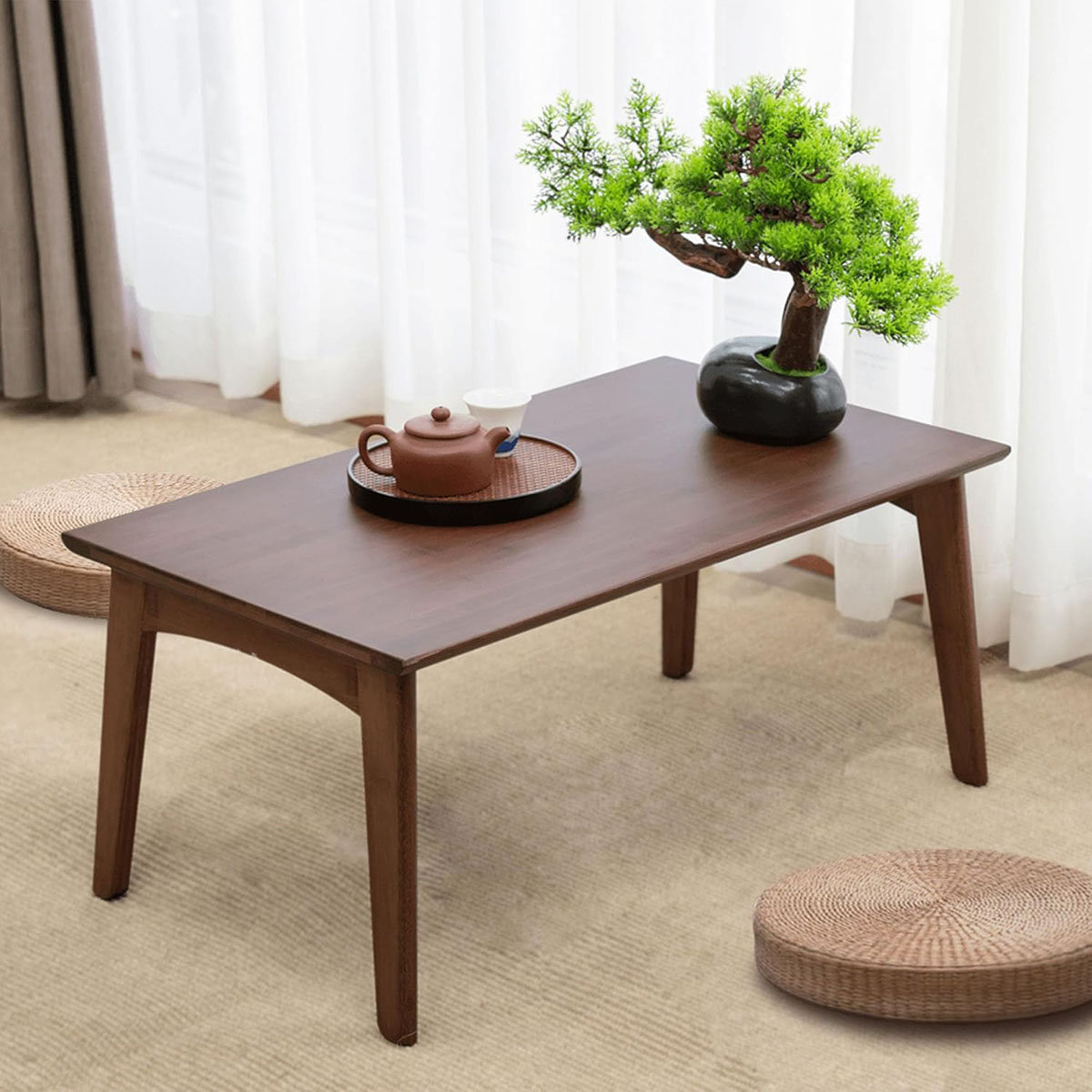 George Oliver Folding Floor Table, Low Coffee Table For Sitting On The ...