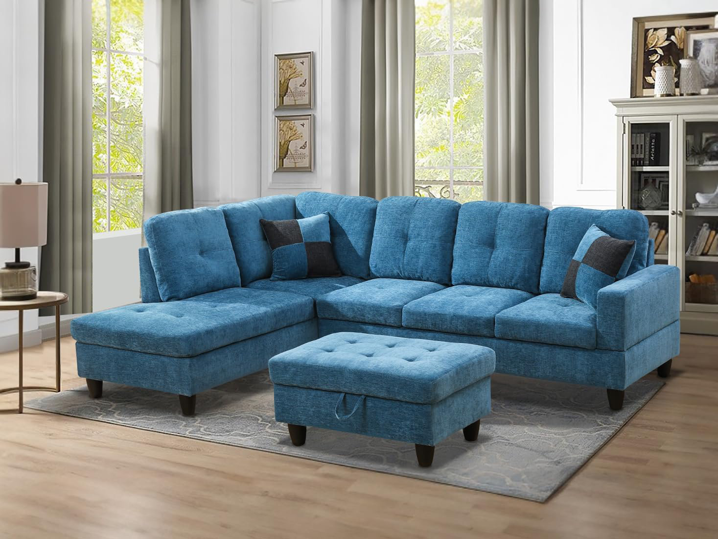 Ebern Designs 103" Wide L-Shaped Modular Living Room Sectional Sofa ...