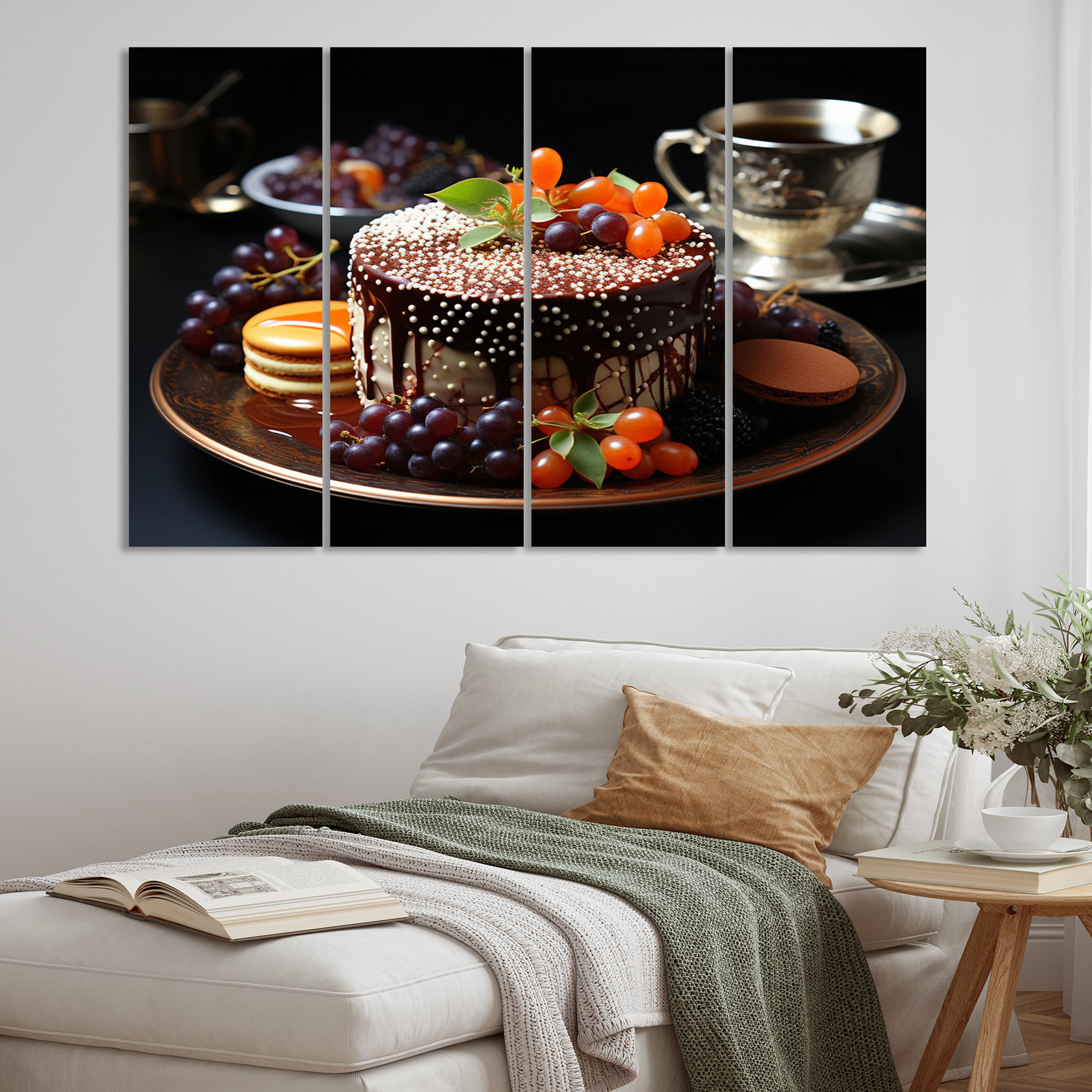 Design Art Food Chocolate Pointillism Dot - Food & Beverage Canvas Art ...