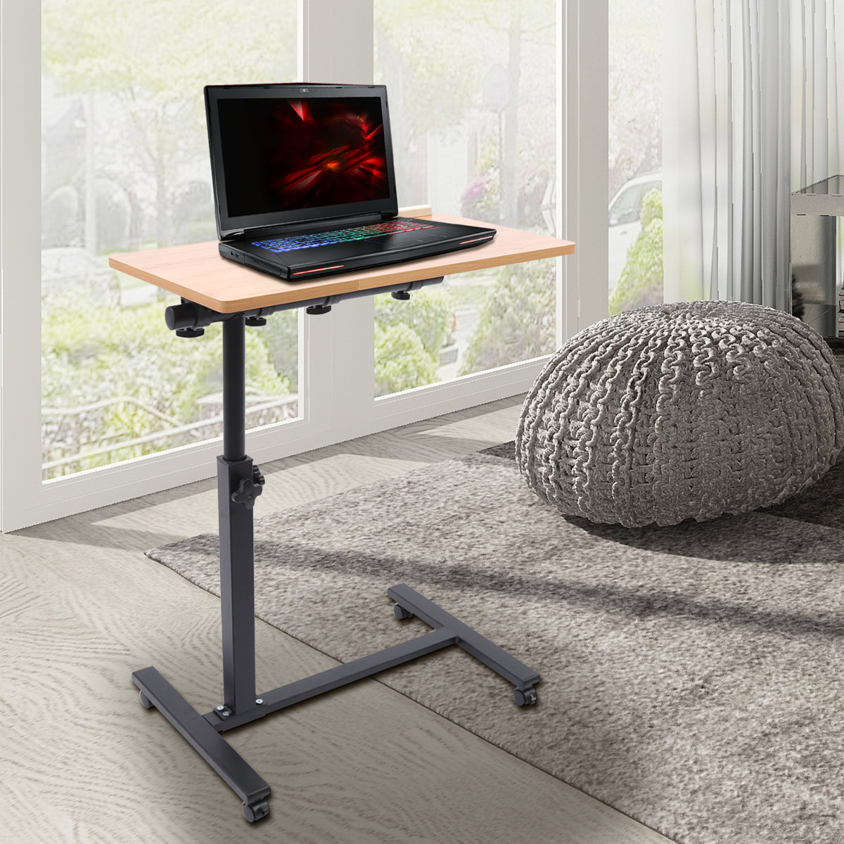 YYBUSHER Adjustable Mobile Rolling Laptop Desk & Reviews | Wayfair