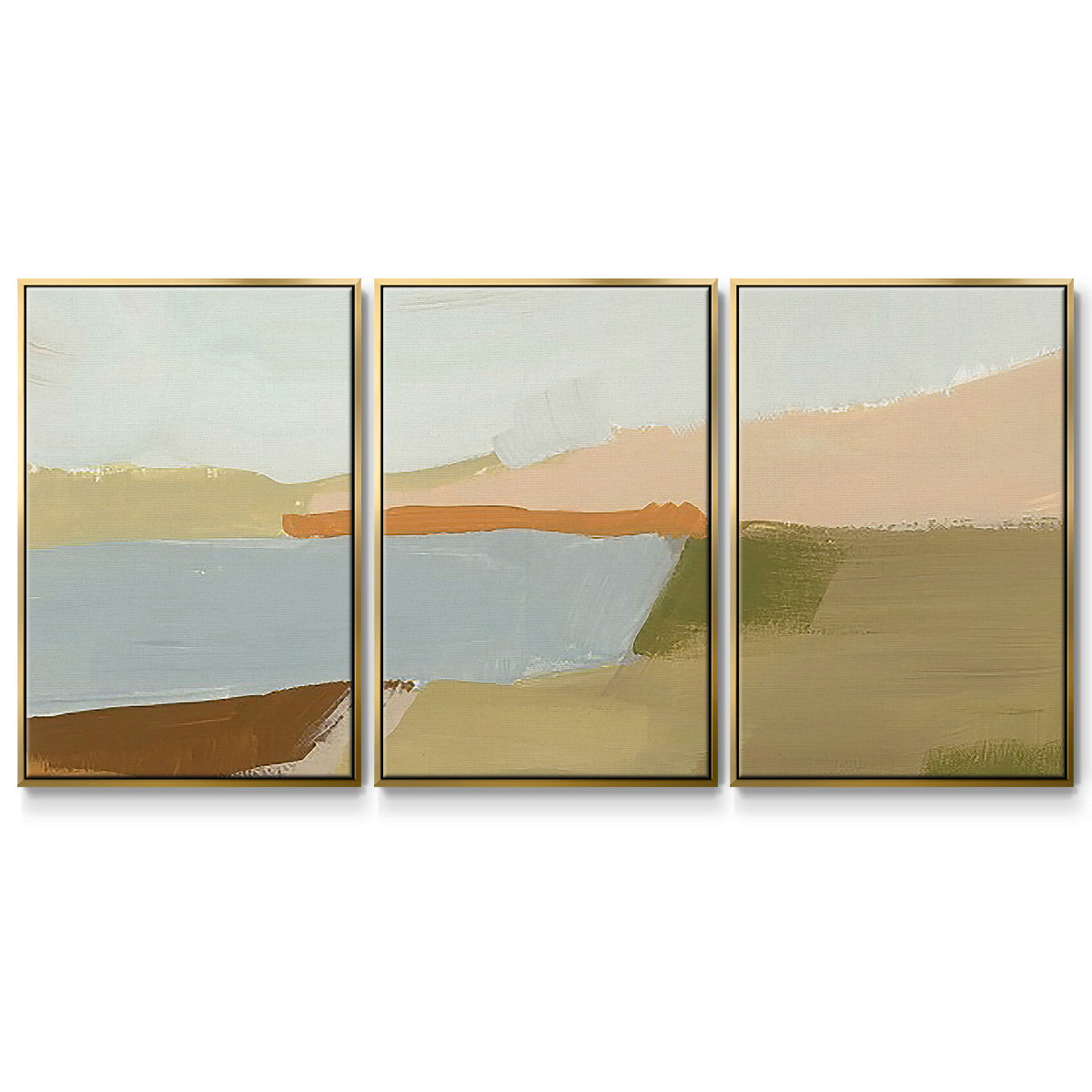 Rosecliff Heights Stacked Landscape I - 3 Piece Floater Frame Print on ...