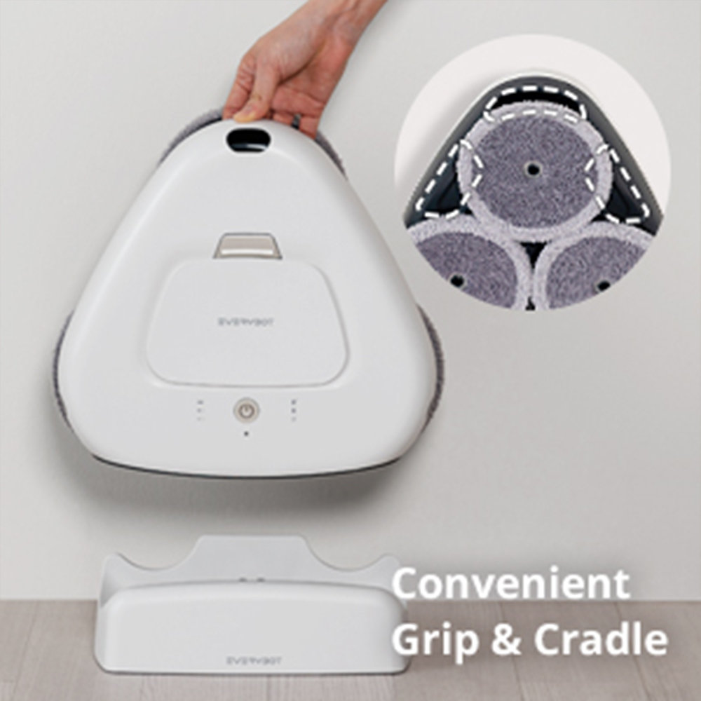 Everybot Robot Mop with Triple Spinning Mop Discs Controlled by Remote ...