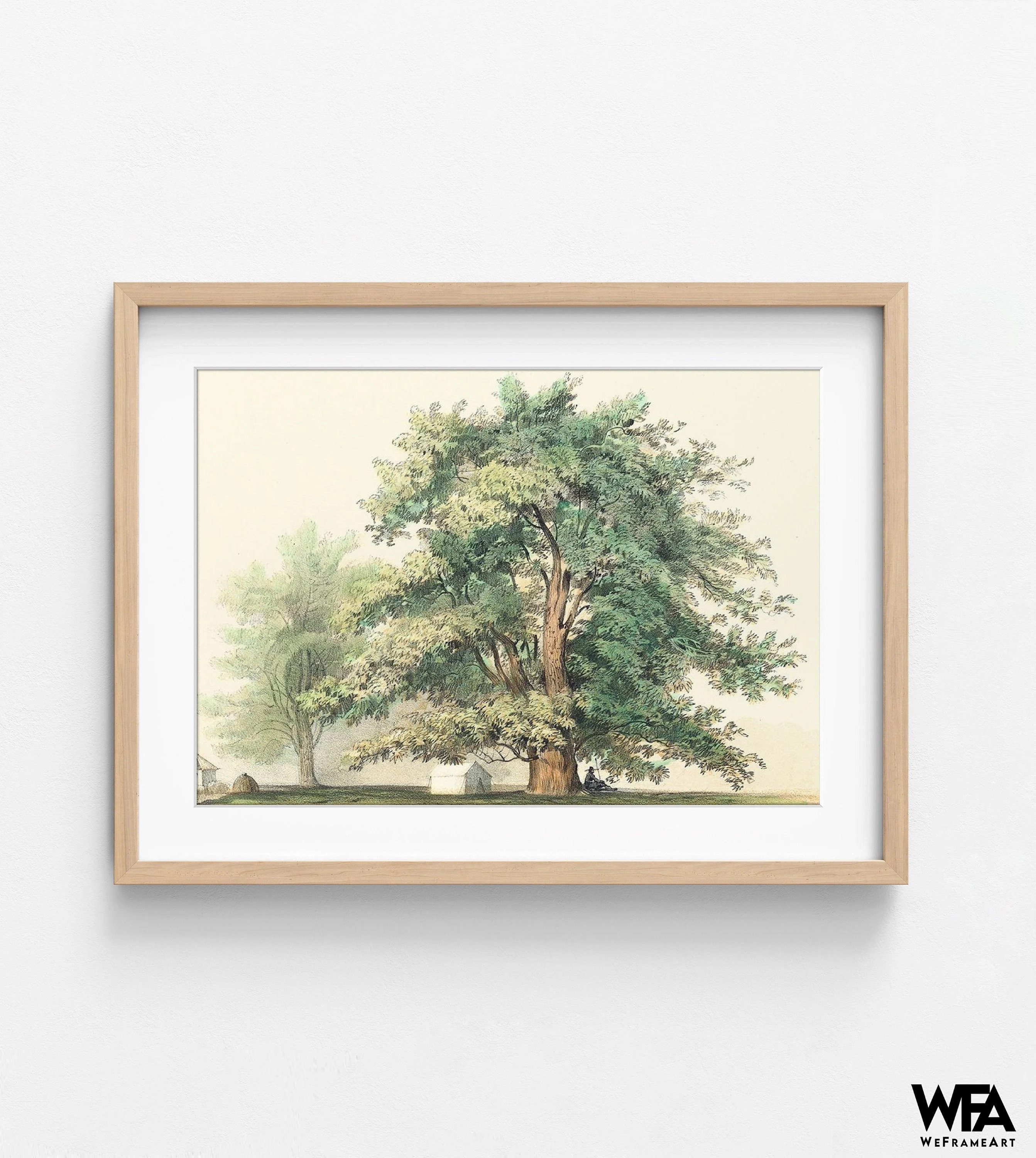 WeFrameArt Magic Tree Painting Print, Framed Tree Poster, Green Plants ...