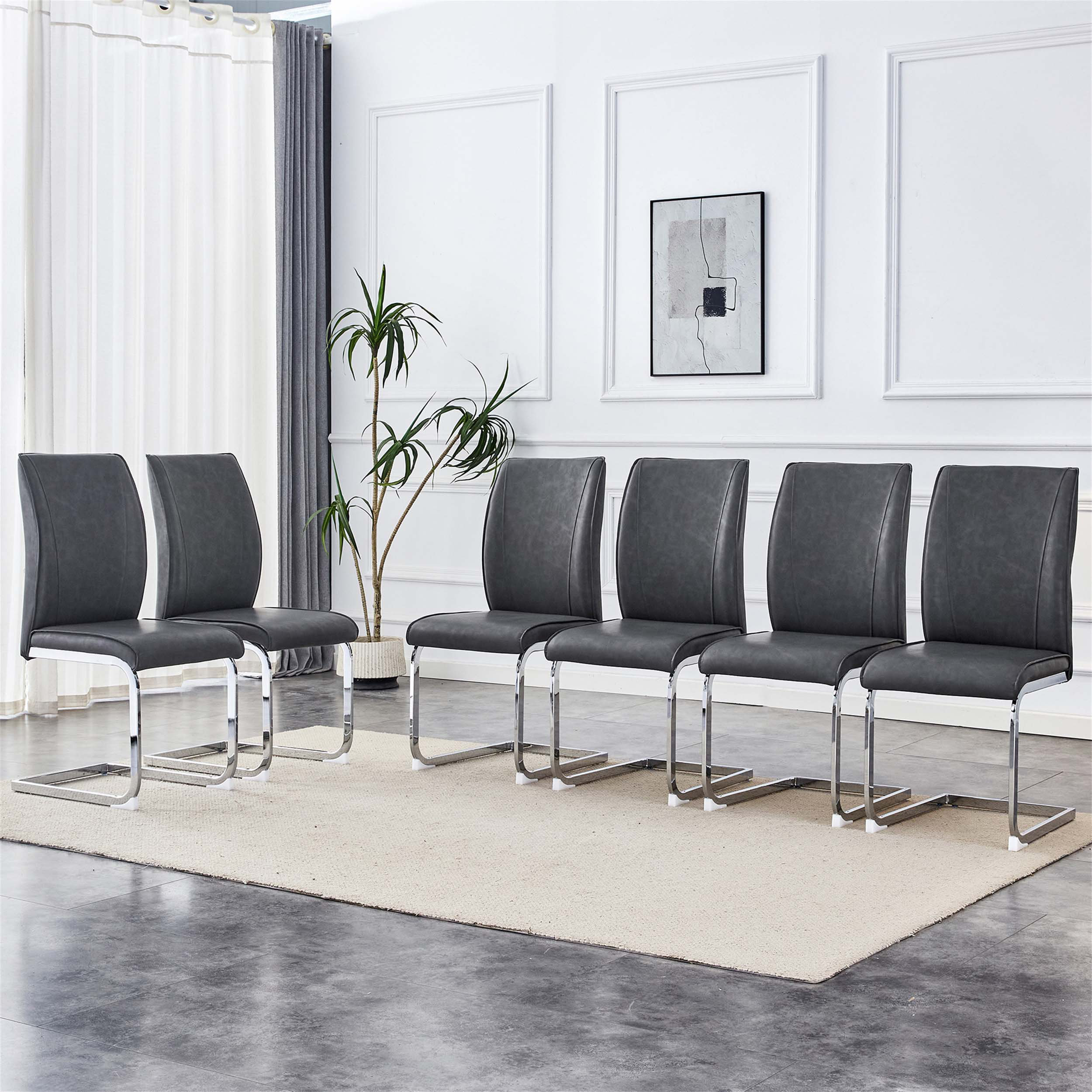 Latitude Run® Set Of Modern Dining Chairs With Metal Legs, Arched ...