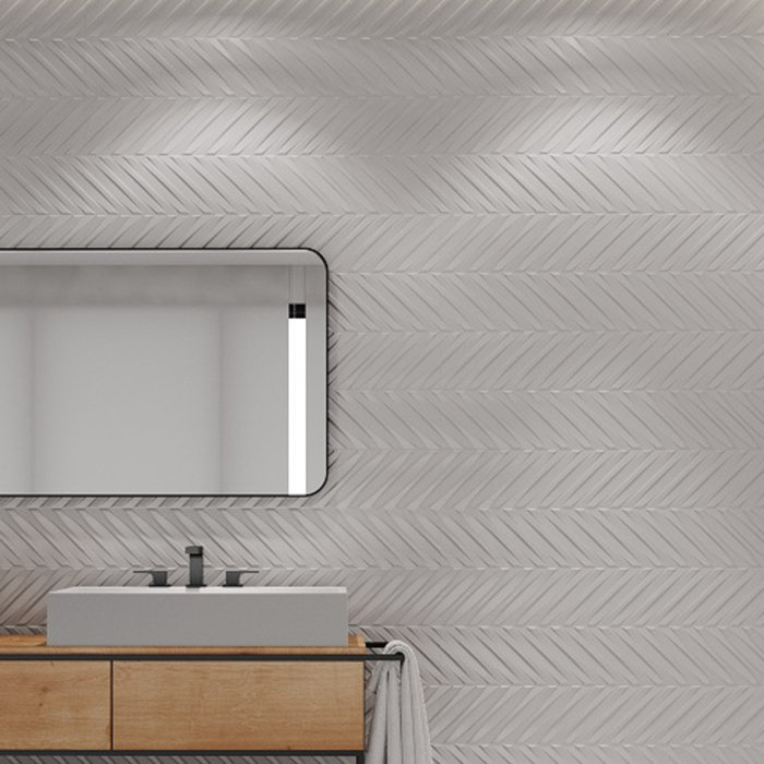 Qube Tiles Coral 13" x 40" 3D Textured Porcelain Wall Tile | Wayfair