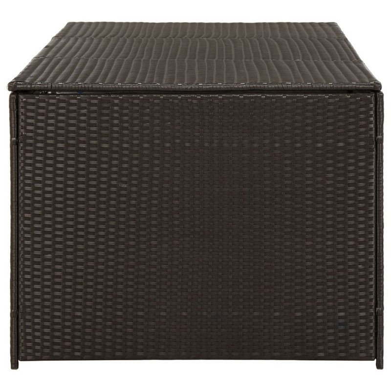 Benjara Outdoor Storage Box, Brown Rattan, 71 Inch Powder Coated Steel ...