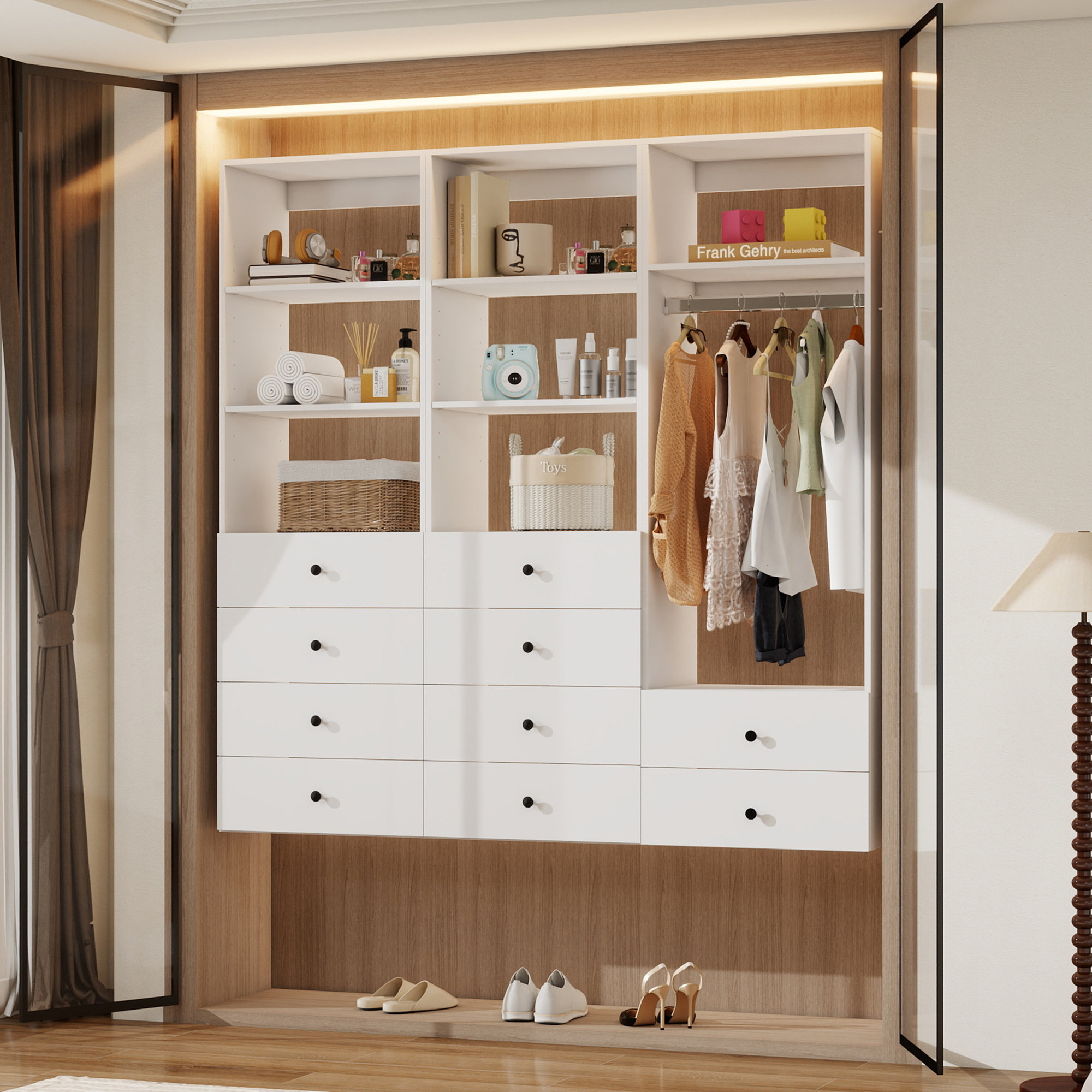 Ivy Bronx Closet System With Drawers – Built in Closet Organizer ...