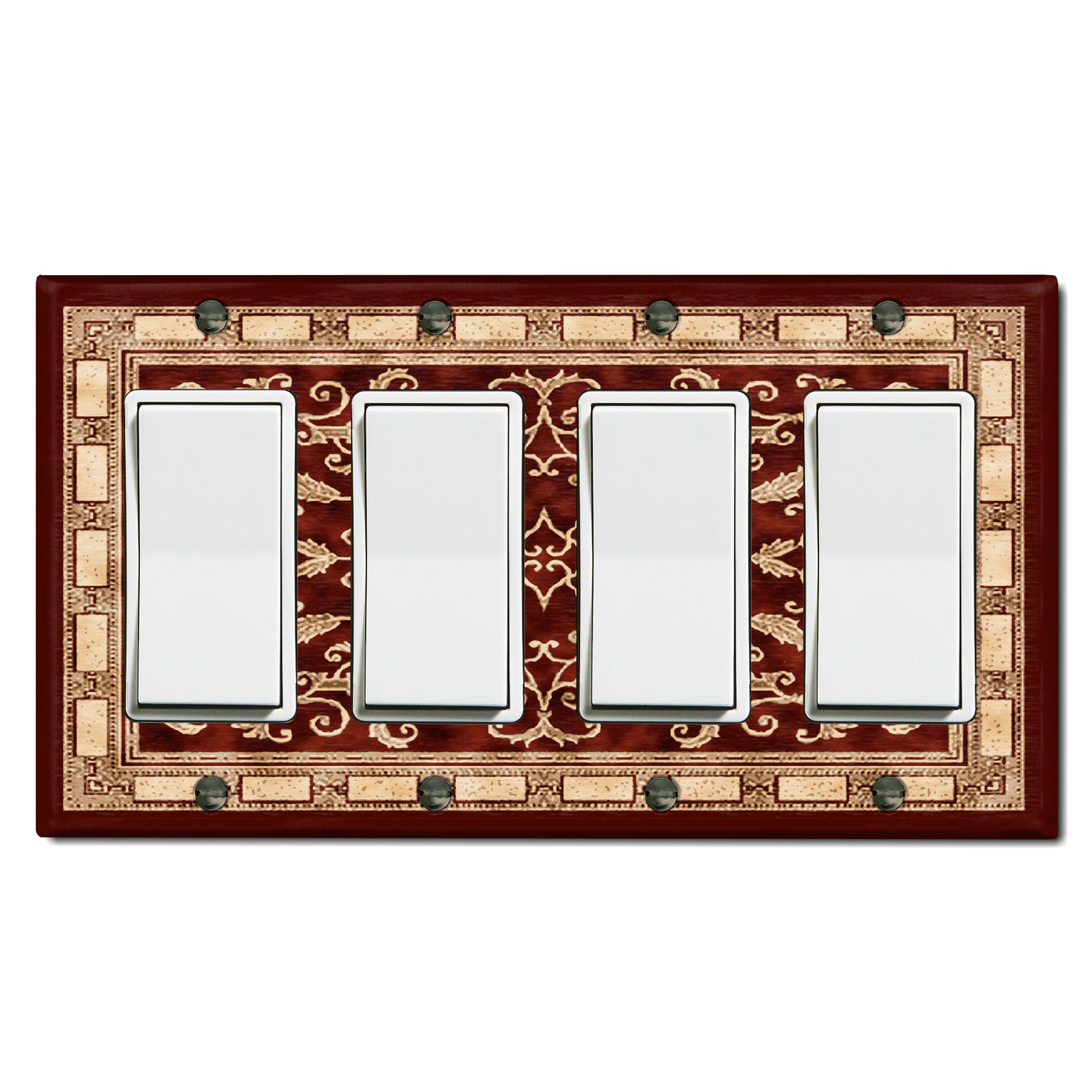 WorldAcc Elegant Beige Red Carpet Rug Print Nature Themed 4 - Gang ...