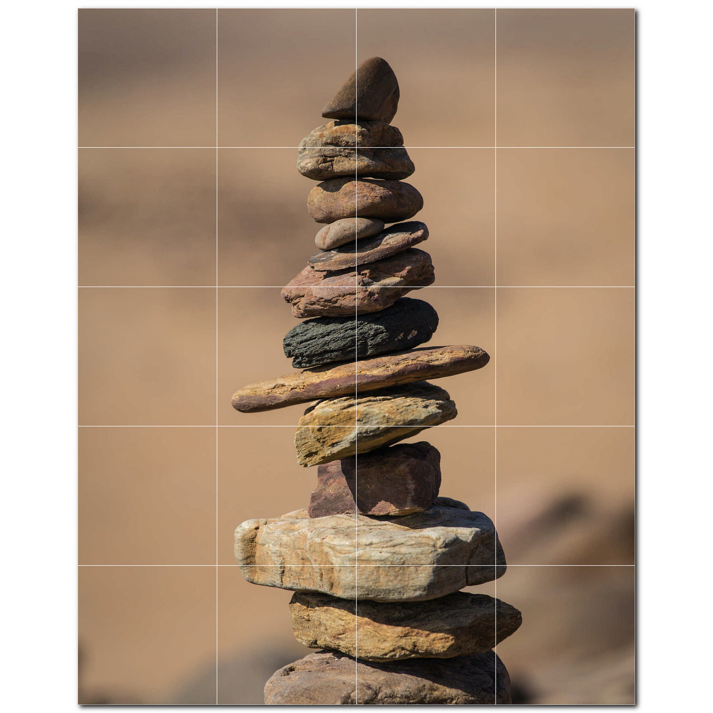 Picture-Tiles.com 24" x 30" Ceramic Rocks Photo Decorative Mural Tile ...