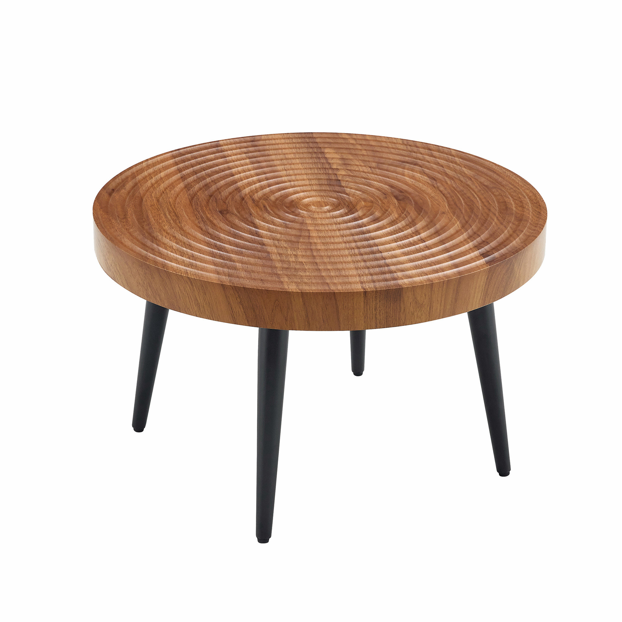 Creationstry Natural Wood Grain Texture Round Coffee Table - Exquisite ...