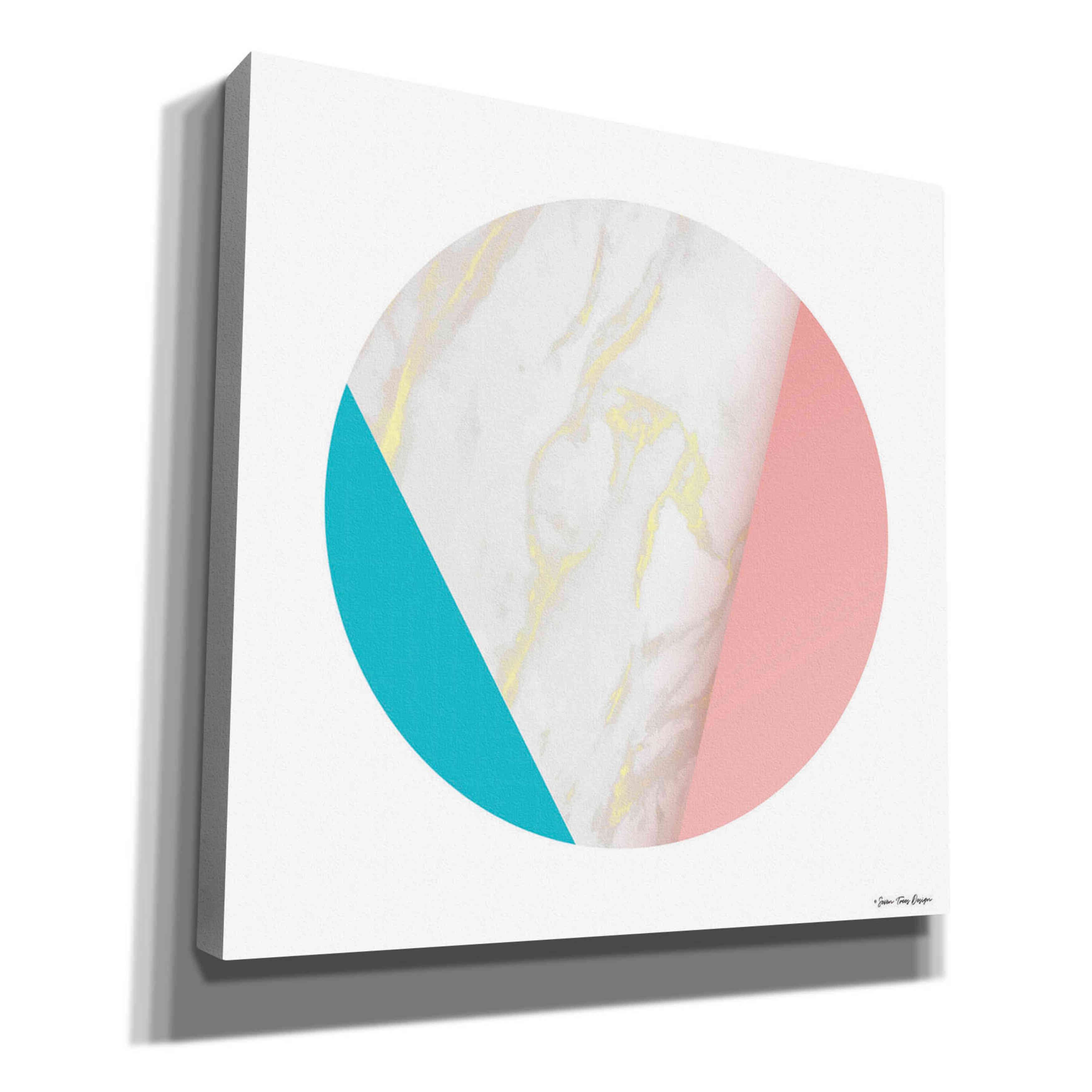 Trinx Pink Marble Circle III by Seven Trees Design - Wrapped Canvas ...