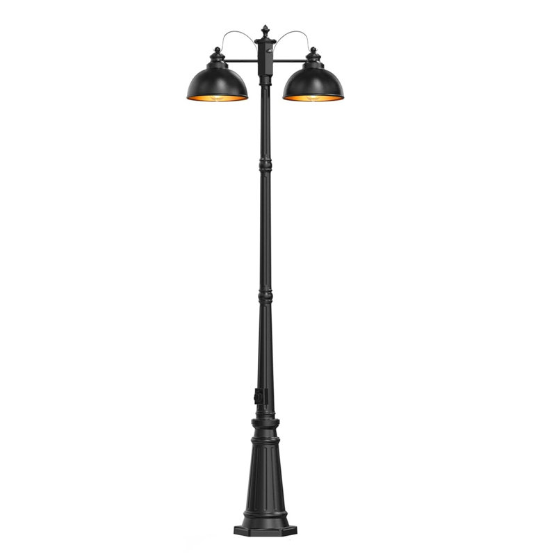 Canora Grey Cherfils Double-Head Farmhouse Outdoor Lamp Post Lights ...