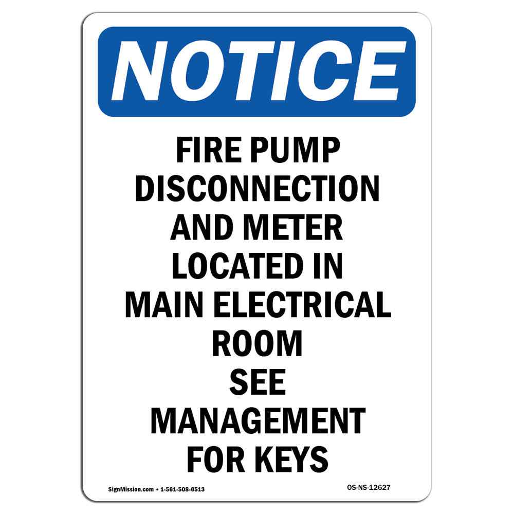 SignMission Fire Pump Disconnection and Meter Sign | Wayfair