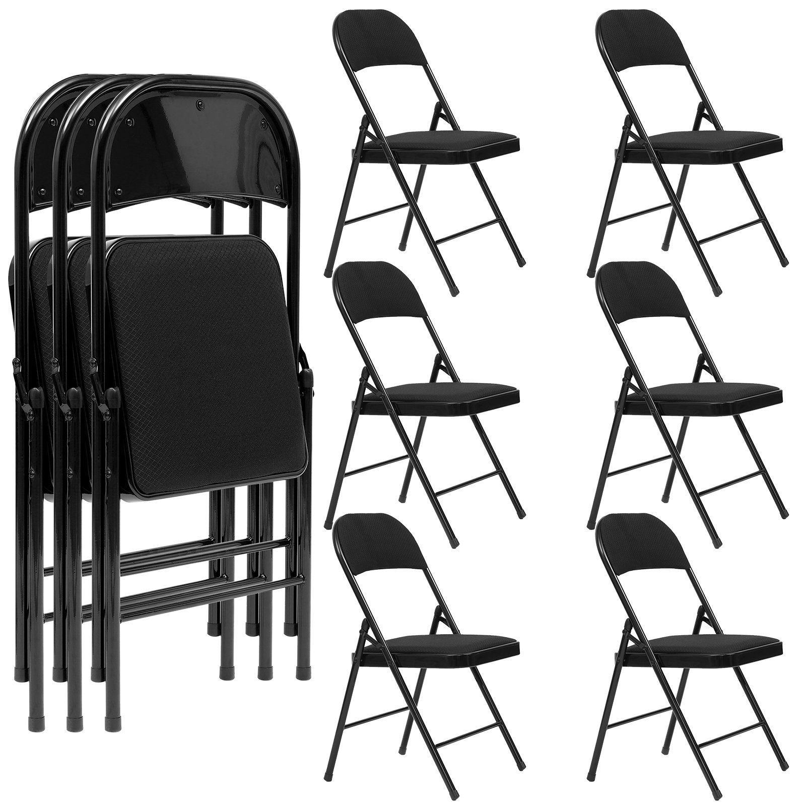 Inbox Zero Leneta Fabric Padded Office Folding Chairs Folding Chair Set ...