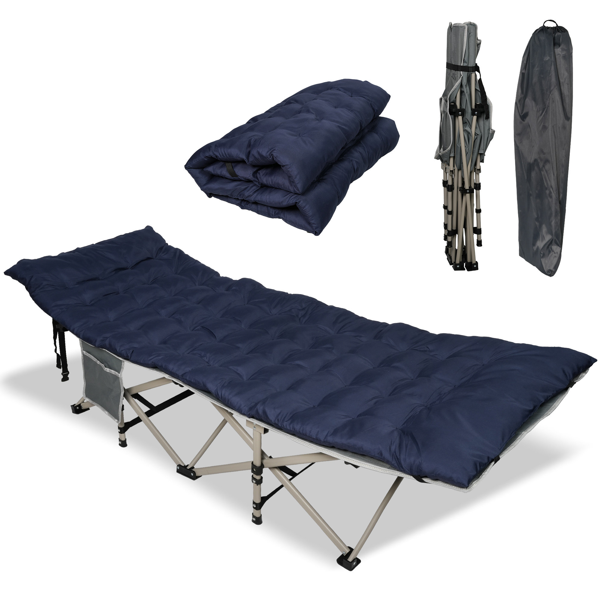 LUCKYREMORE Lightweight Portable Camp Bed with Removable Mattress | Wayfair